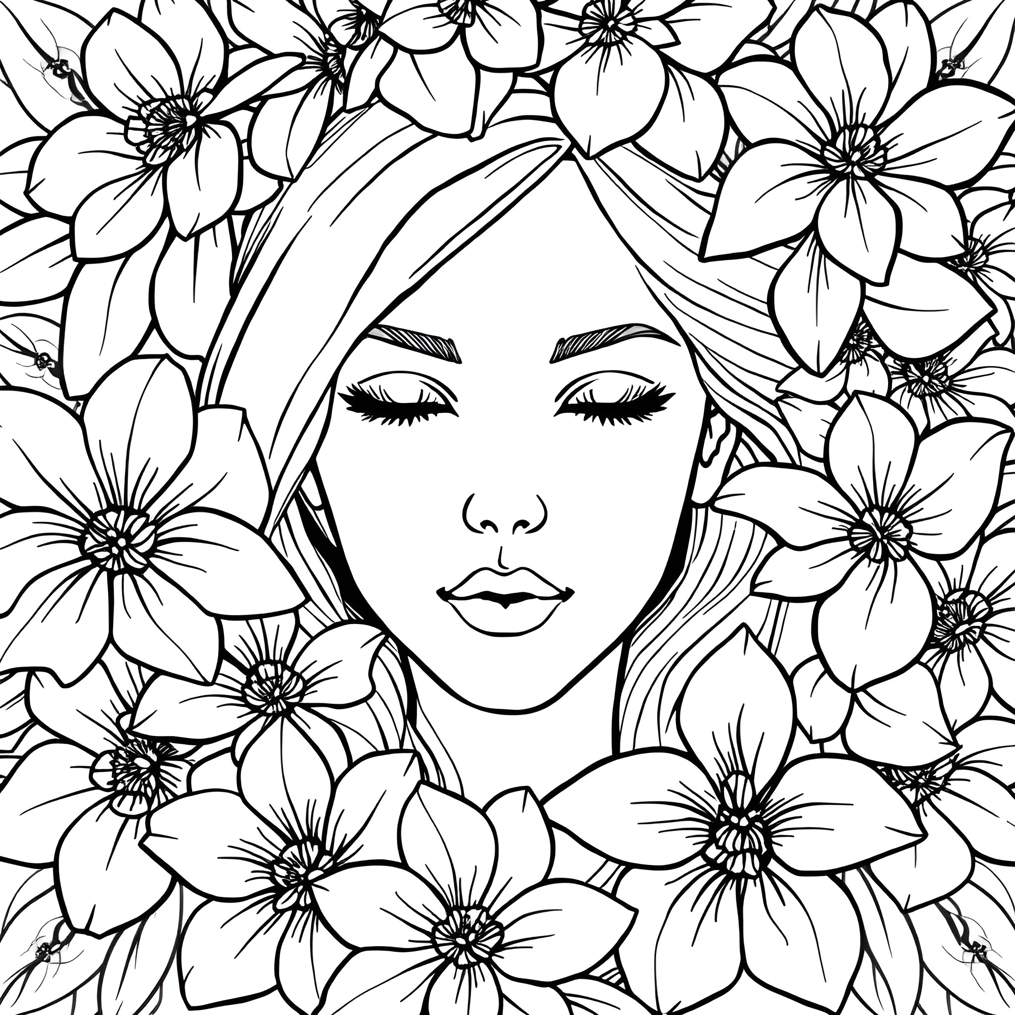 2 Best Woman and Flowers Coloring Pages (Free Printable PDFs)