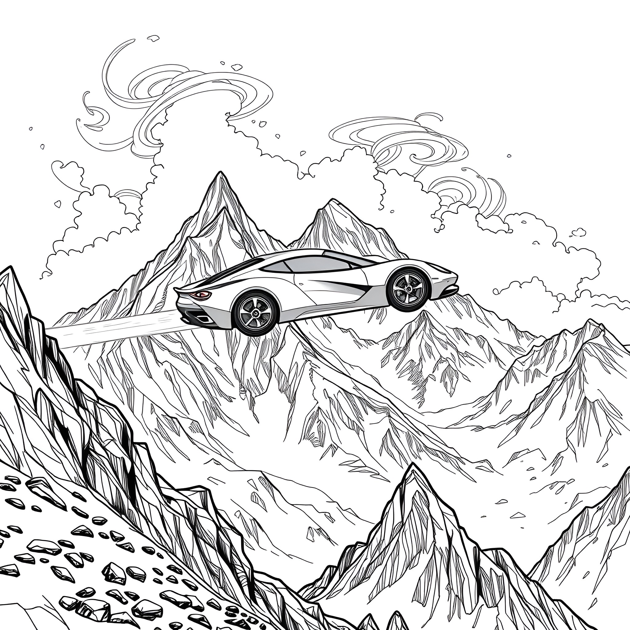 flying car coloring pages