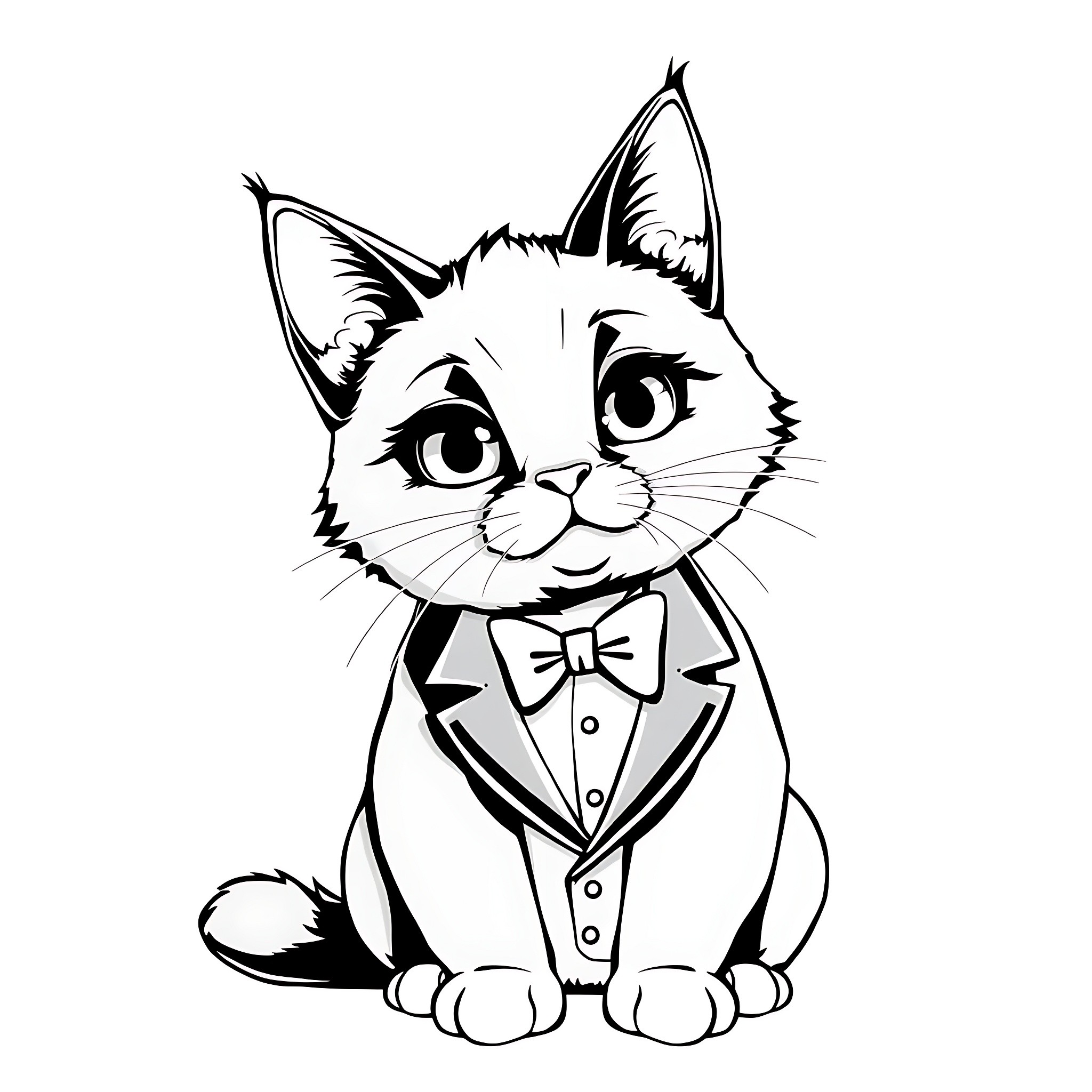 2 Best Tuxedo Cat Coloring Pages Free Printable PDFs 