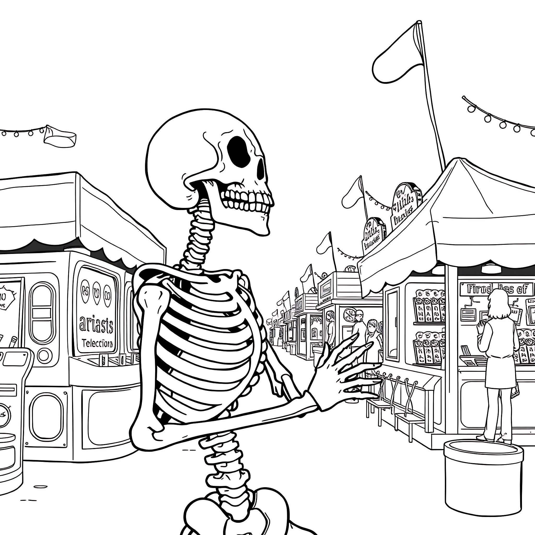 108 Best Skeleton Coloring Pages (Free Printable PDFs)