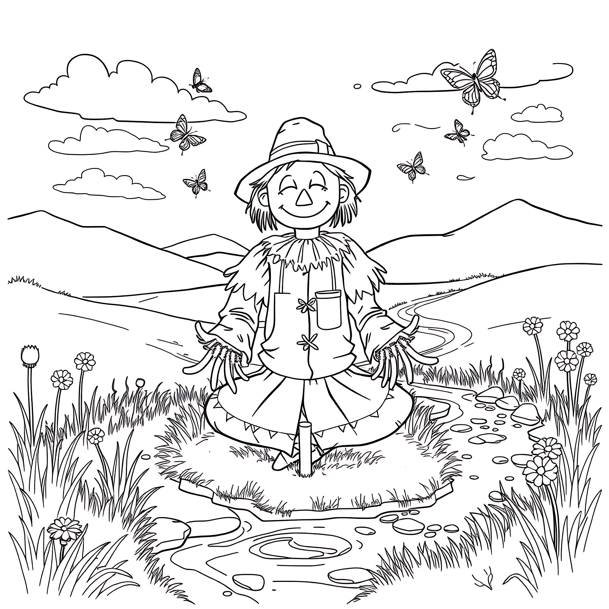 Best Scarecrow Coloring Pages (Free Printable PDF)