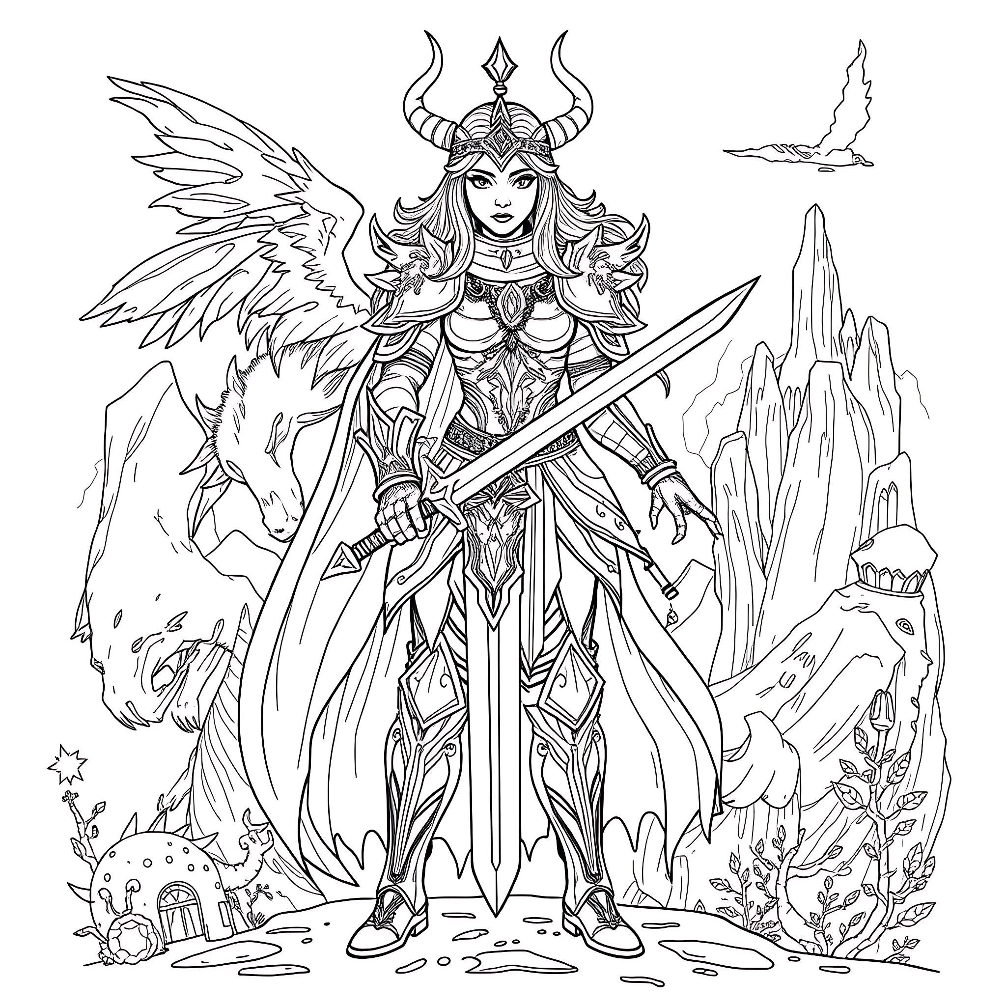 Best Fantasy Warrior Coloring Pages (Free Printable PDF)