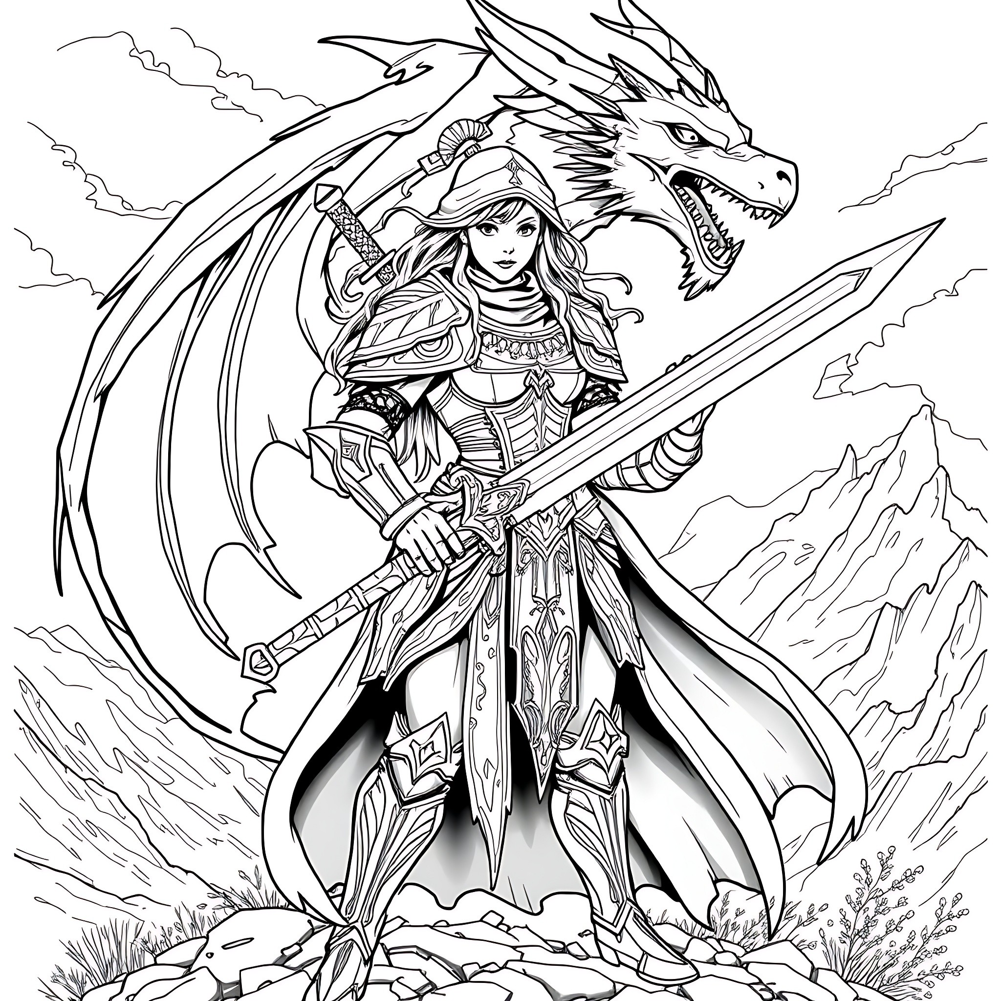 Best Fantasy Warrior Coloring Pages (Free Printable PDF)