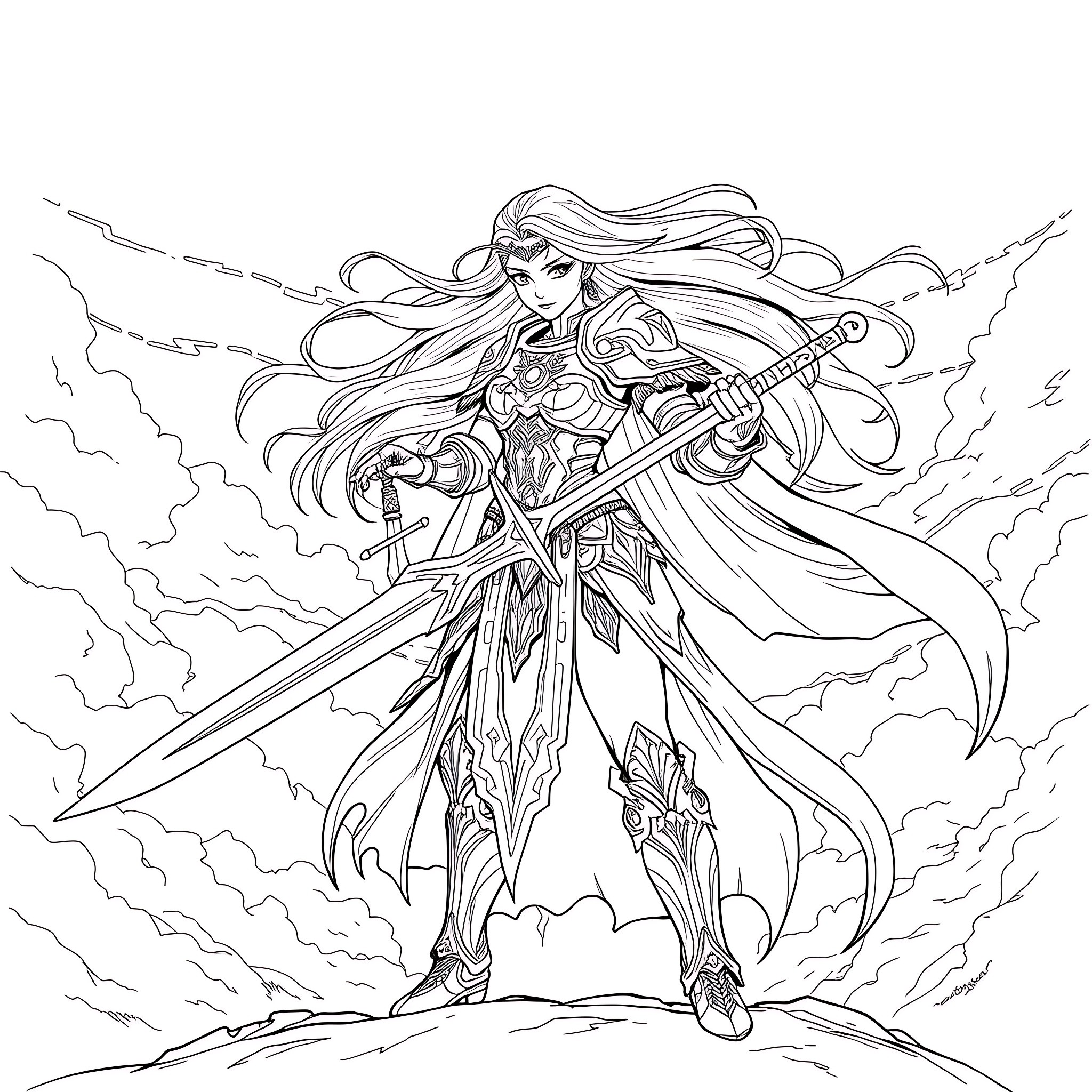 Best Fantasy Warrior Coloring Pages (Free Printable PDF)