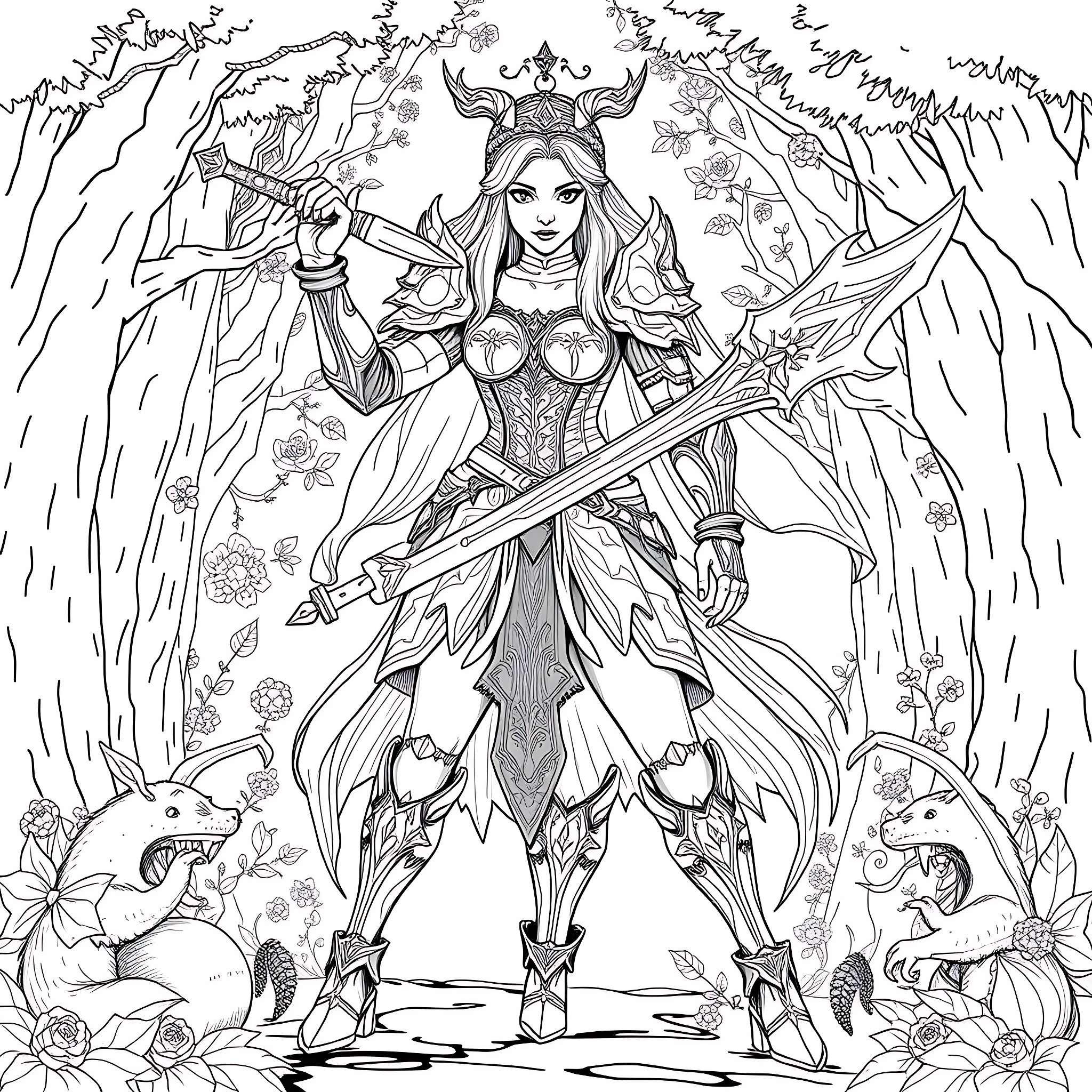 Best Fantasy Fighter Coloring Pages (Free Printable PDF)