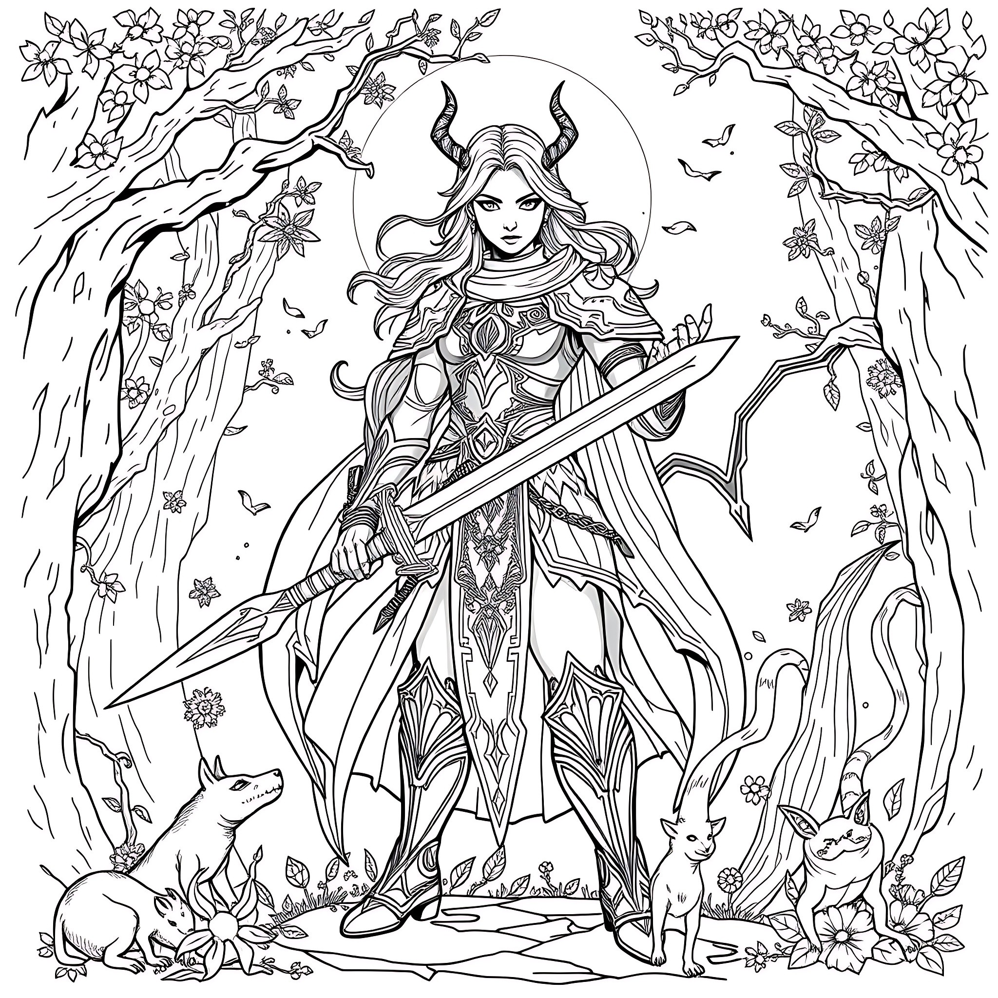 Best Fantasy Fighter Coloring Pages (Free Printable PDF)