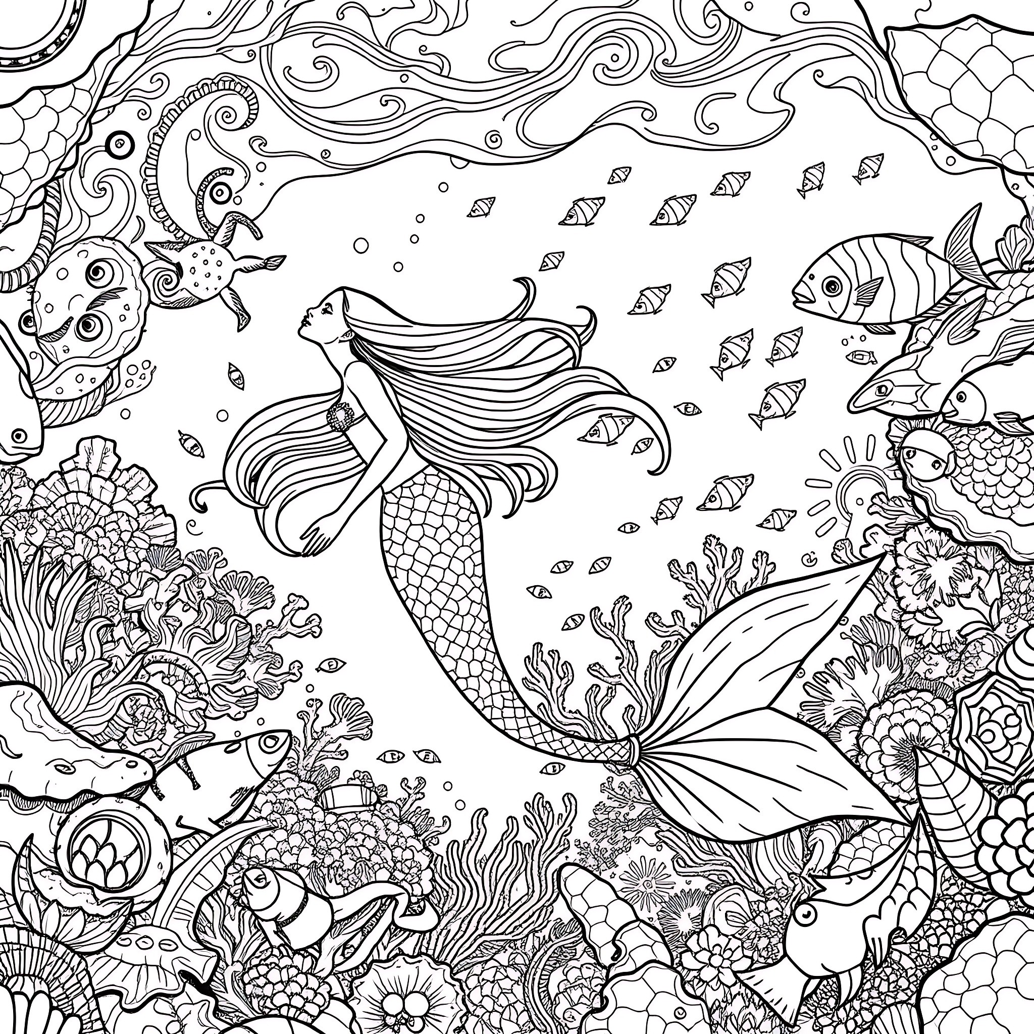 198 Best Mermaid Coloring Pages (Free Printable PDFs)