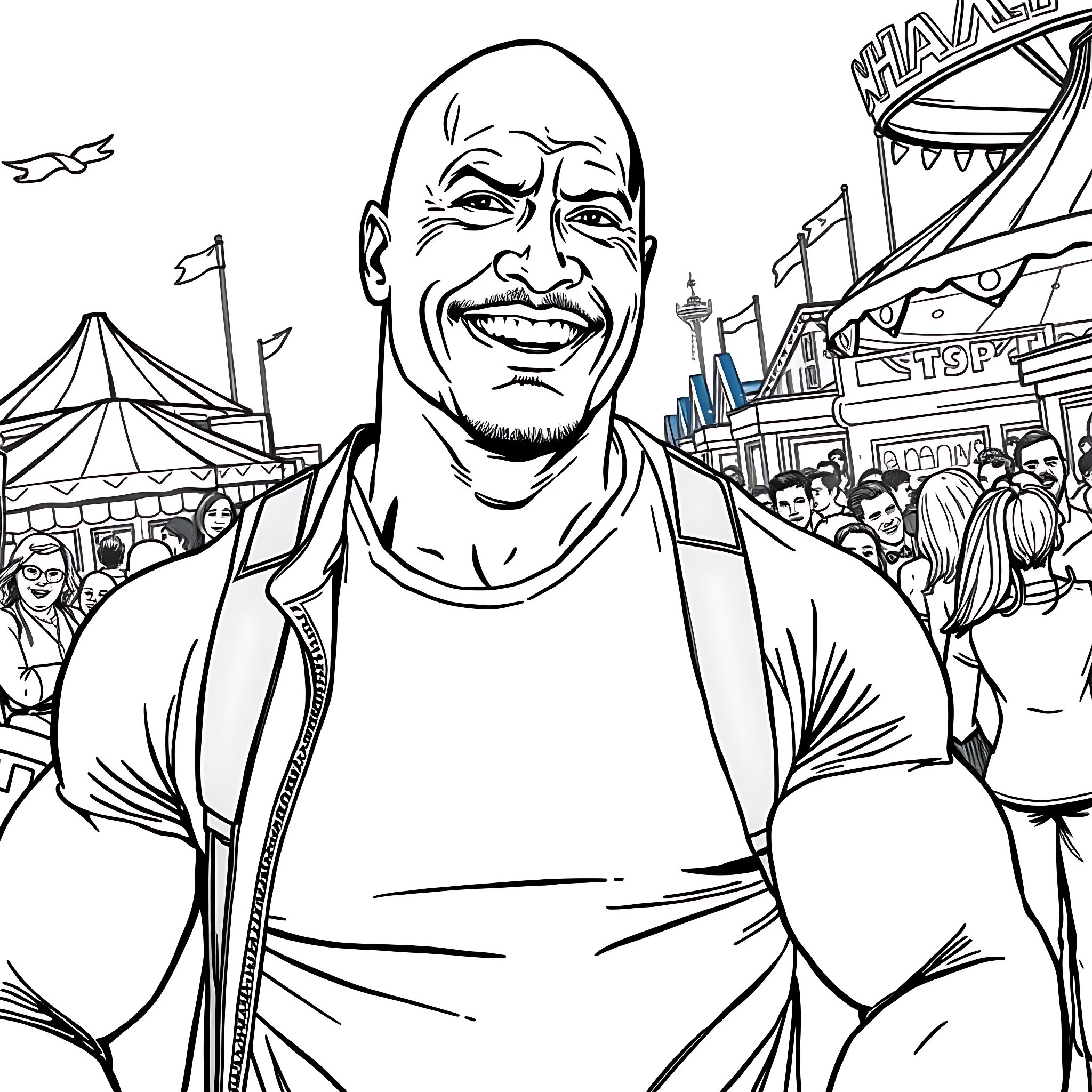 Dwayne Johnson Pages Coloring Pages