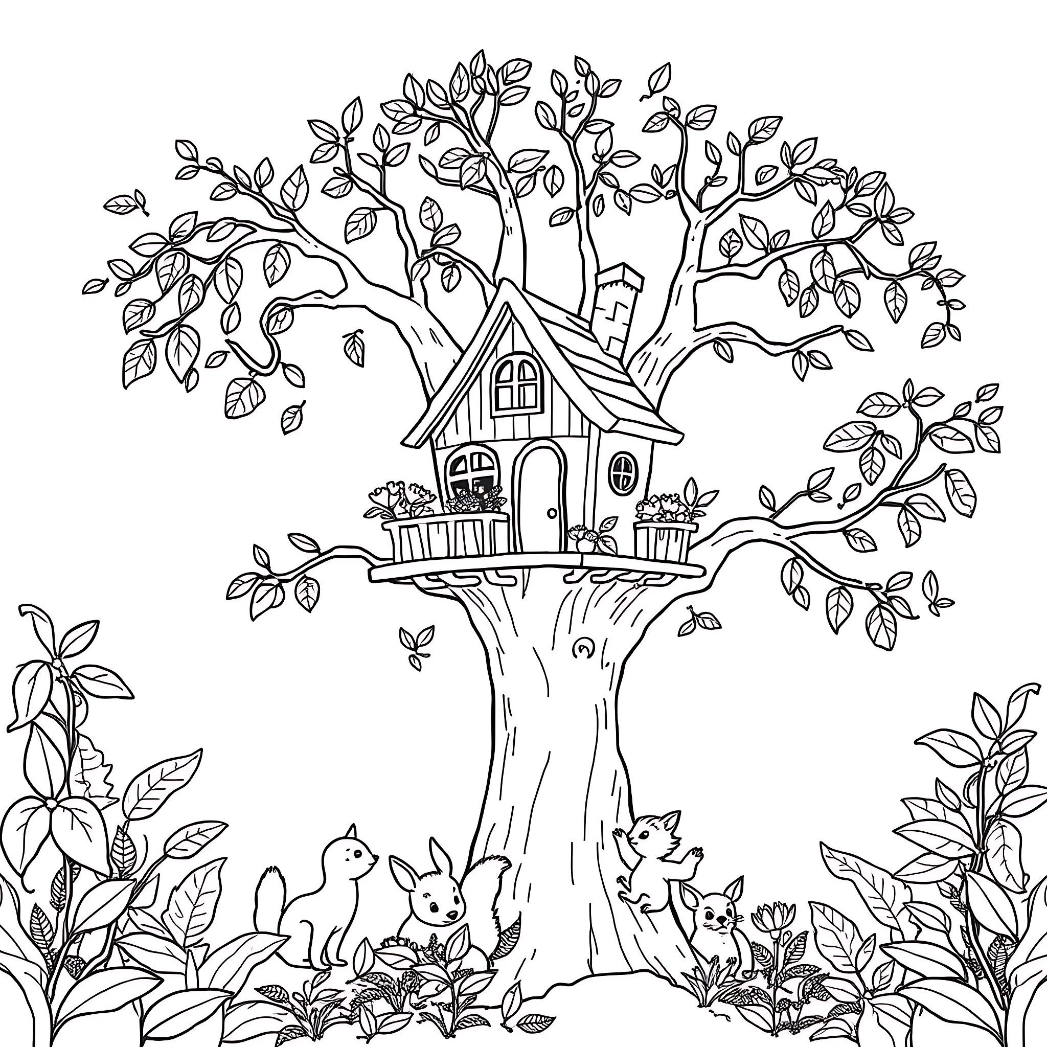 Best Treehouse Coloring Pages (Free Printable PDF)