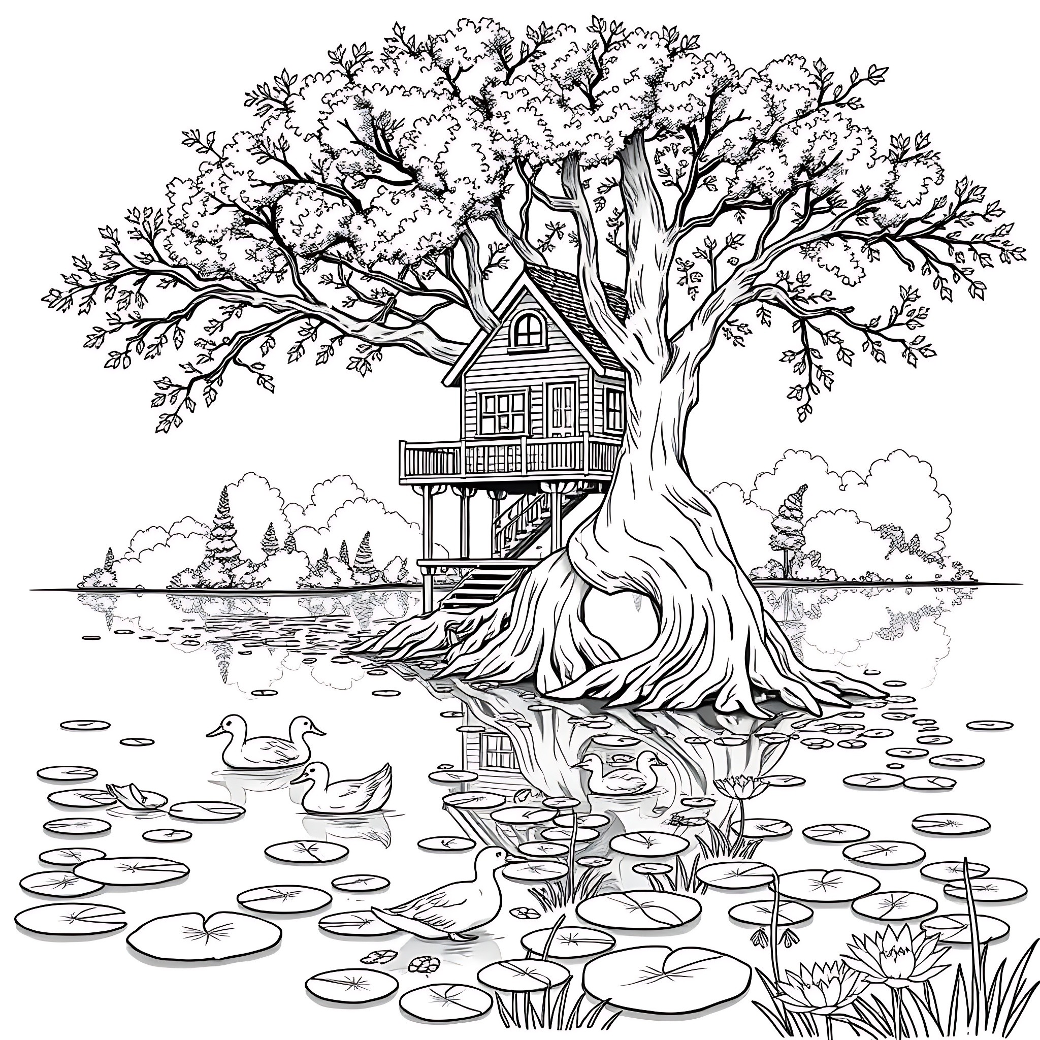 Best Treehouse Coloring Pages (Free Printable PDF)