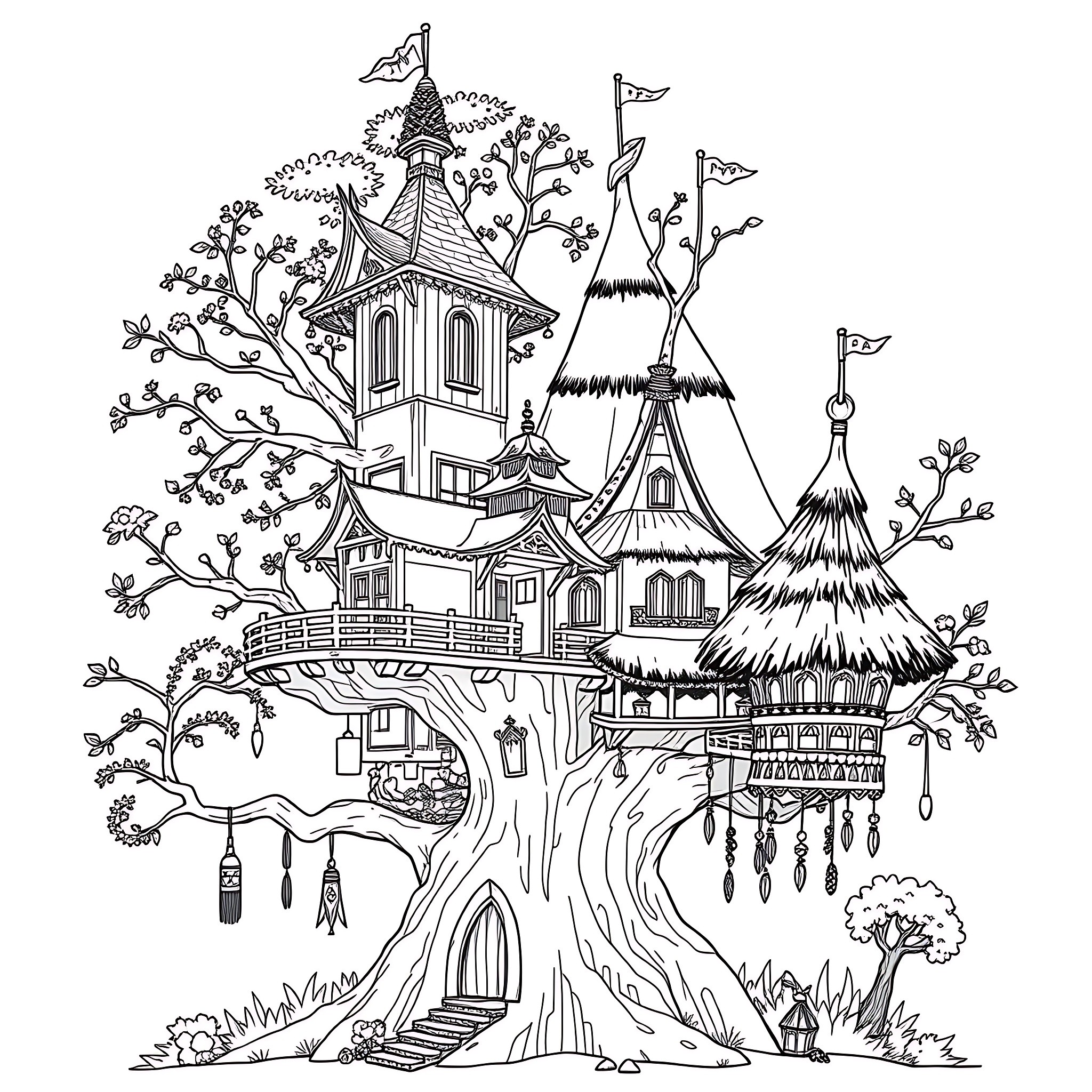 Best Treehouse Coloring Pages (Free Printable PDF)
