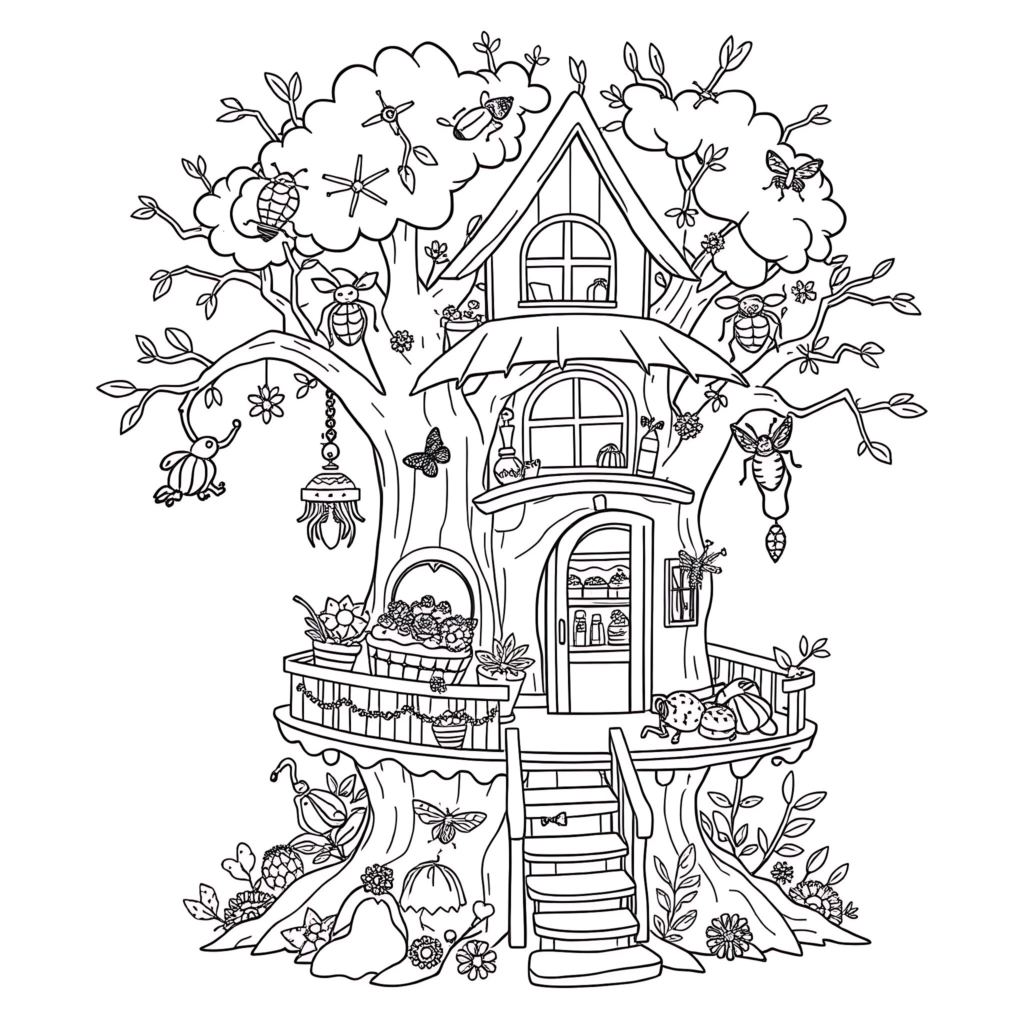 Best Treehouse Coloring Pages (Free Printable PDF)