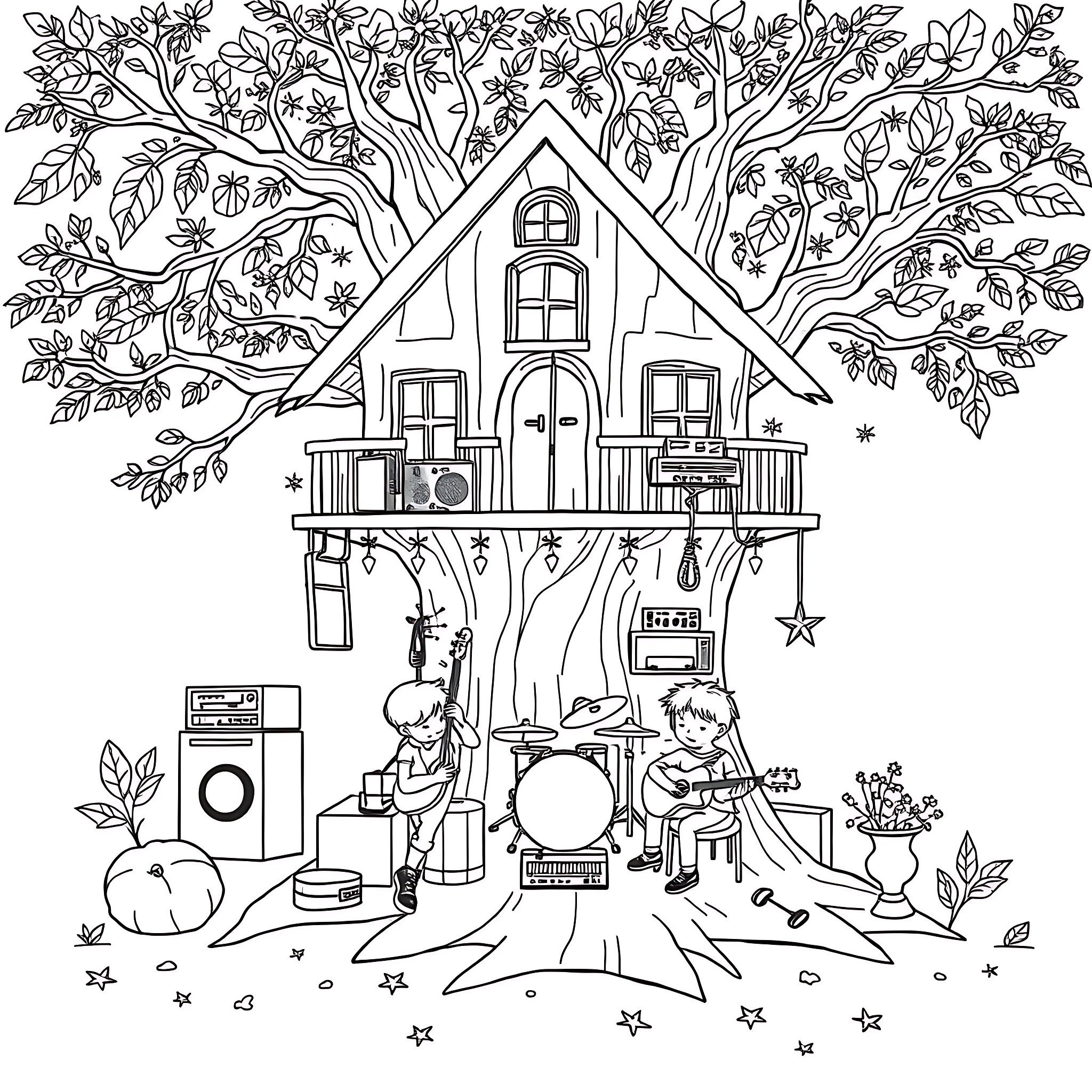 Best Treehouse Coloring Pages (Free Printable PDF)