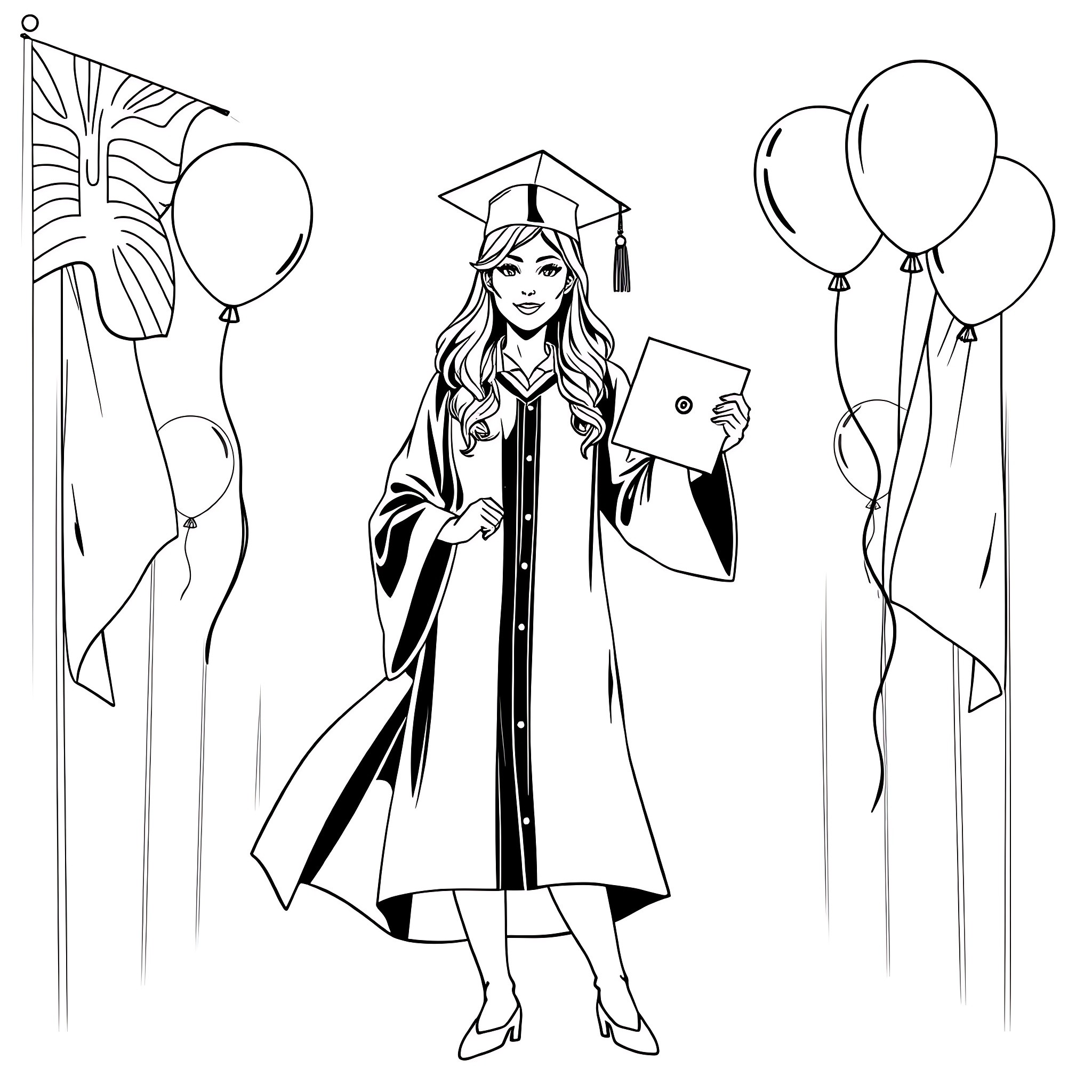 1 Best Female Graduate Coloring Pages (Free Printable PDFs)