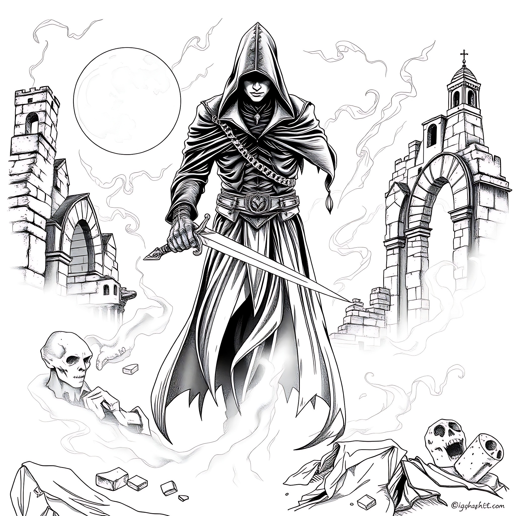 30 Best Assassin Coloring Pages (Free Printable PDFs)