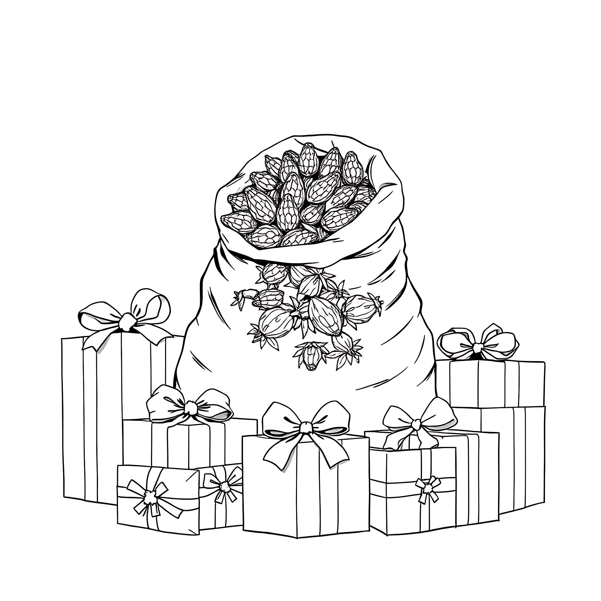 3 Best Gift-sack Coloring Pages (Free Printable PDFs)