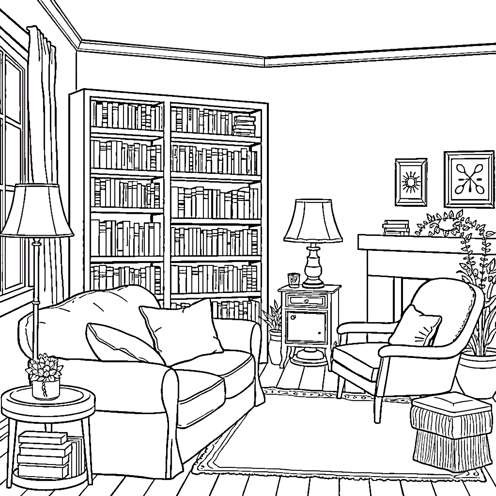 Best Living Room Coloring Pages (Free Printable PDF)