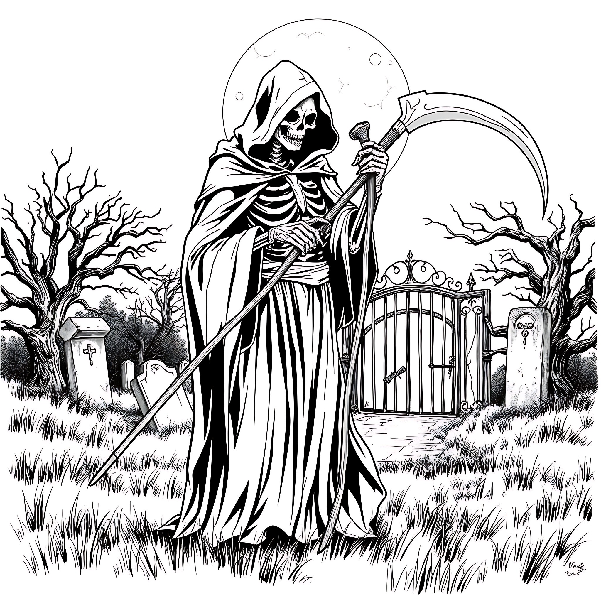 Best Grim Reaper Coloring Pages (Free Printable PDF)