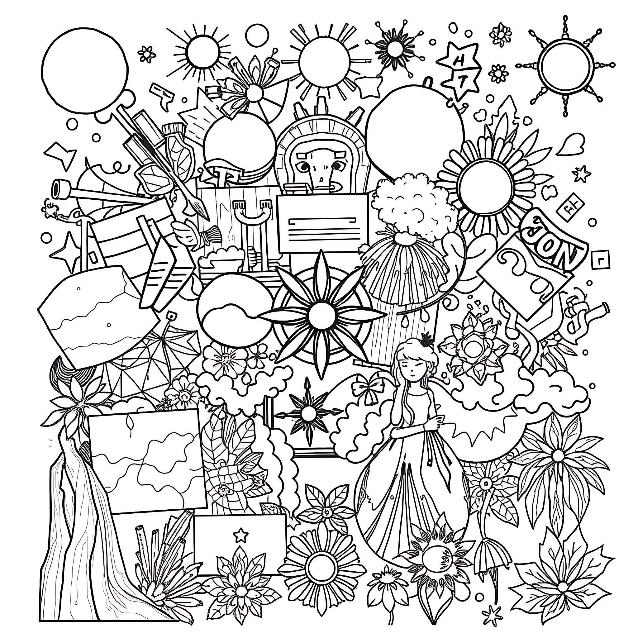 Best Collage Coloring Pages (Free Printable PDF)