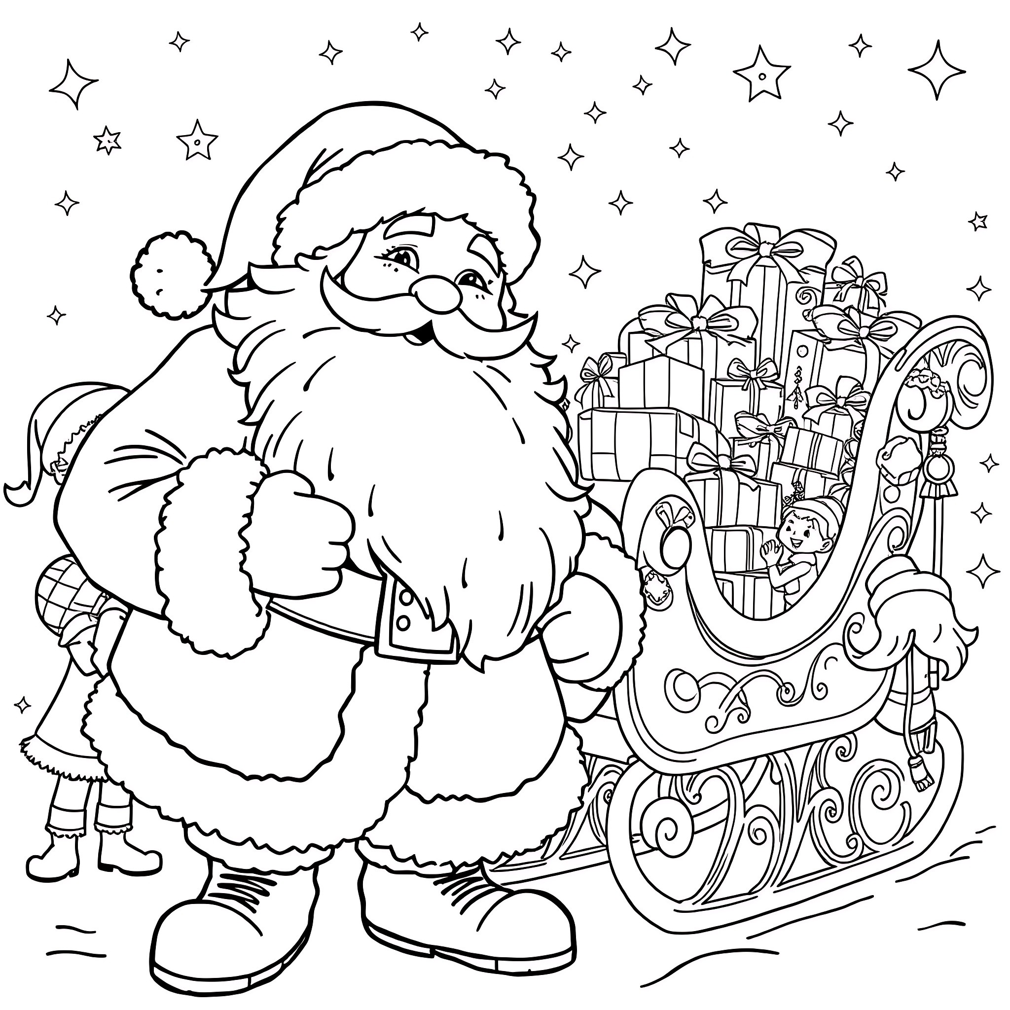 90 Best Santa Claus Coloring Pages (Free Printable PDFs)