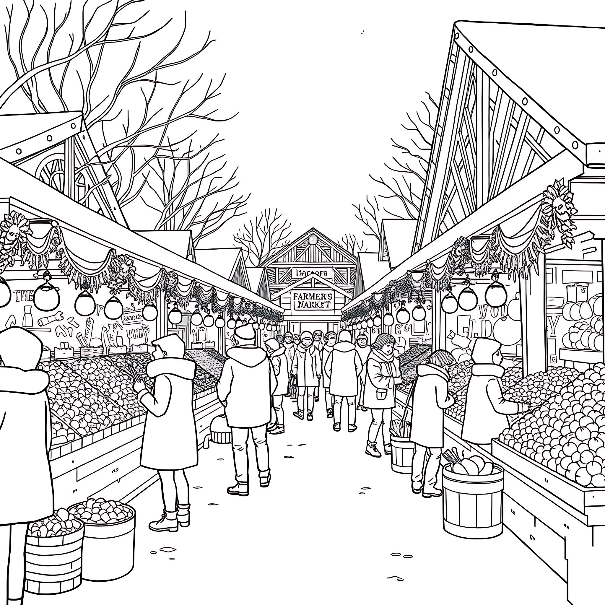 Best Market Coloring Pages (Free Printable PDF)