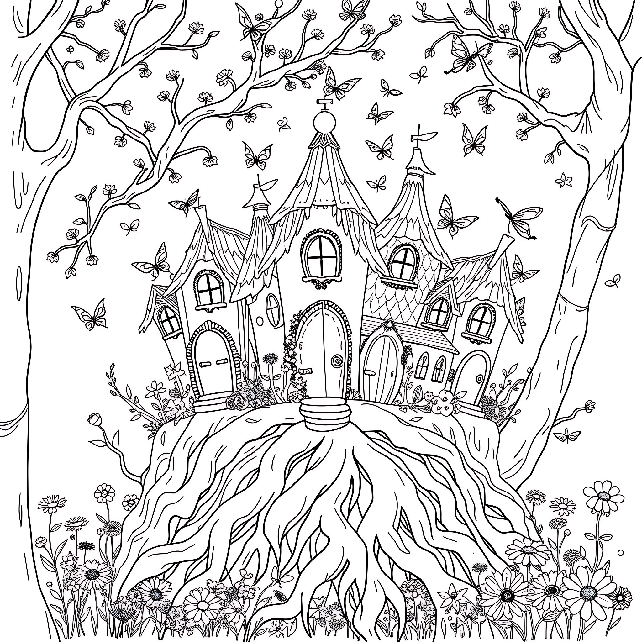 Best Fairy House Coloring Pages (Free Printable PDF)