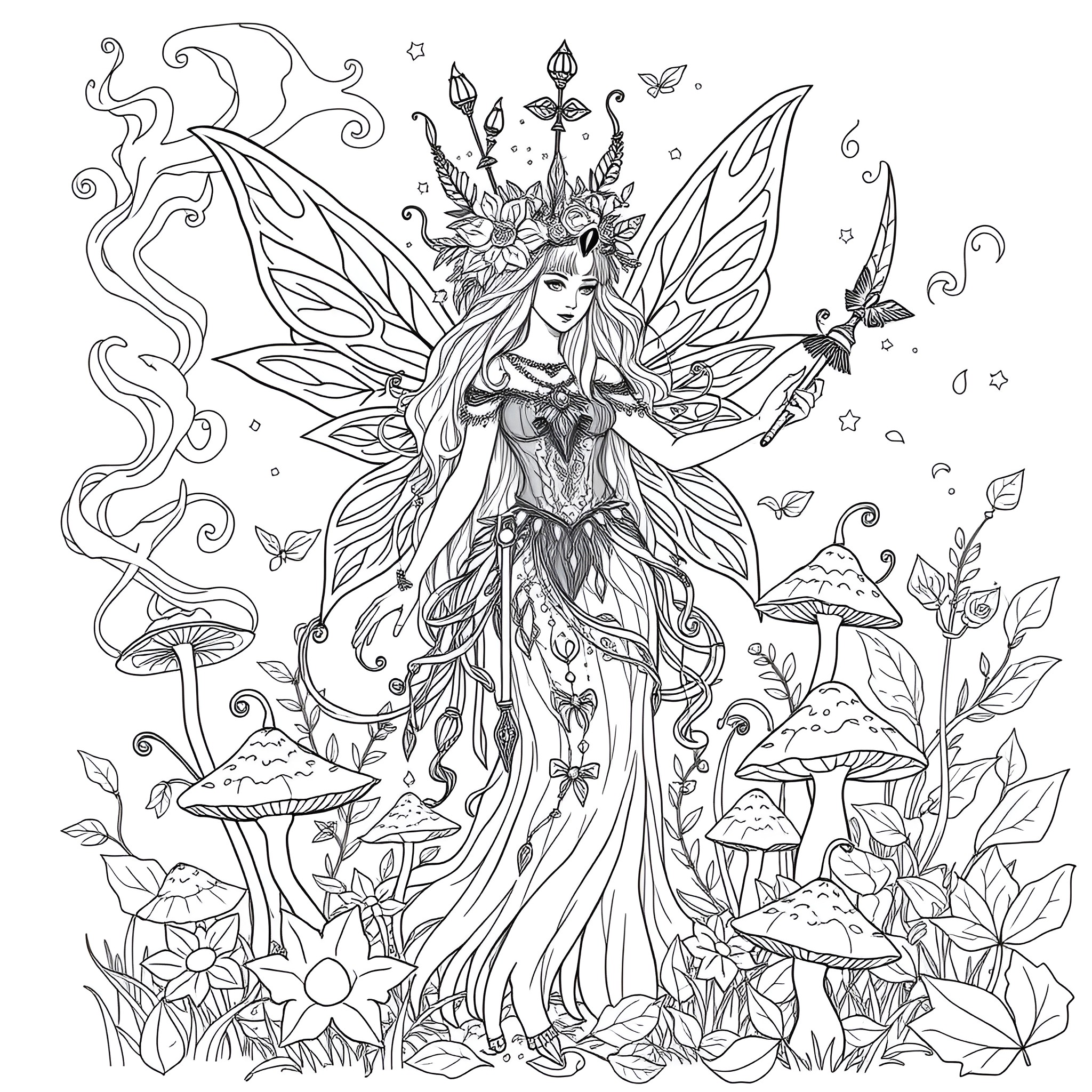 98 Best Fairy Coloring Pages (Free Printable PDFs)