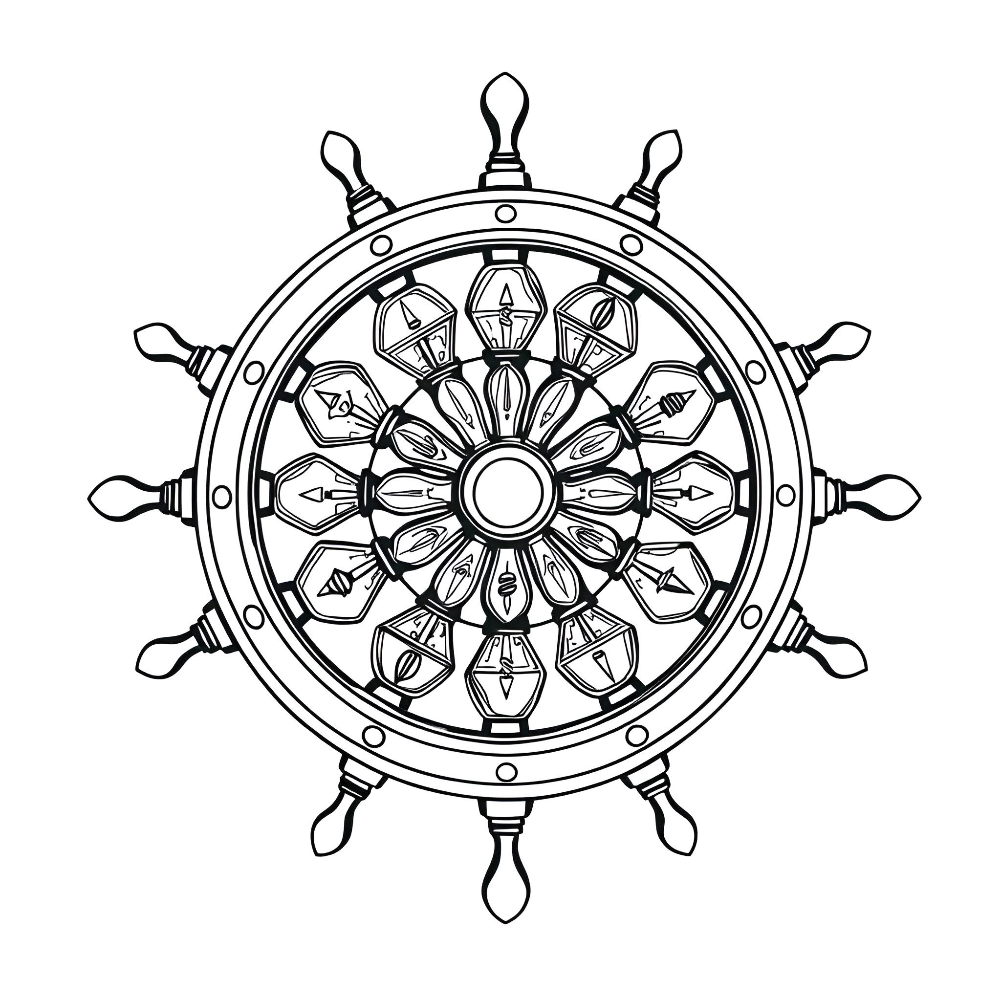 2 Best Ship Wheel Coloring Pages (Free Printable PDFs)