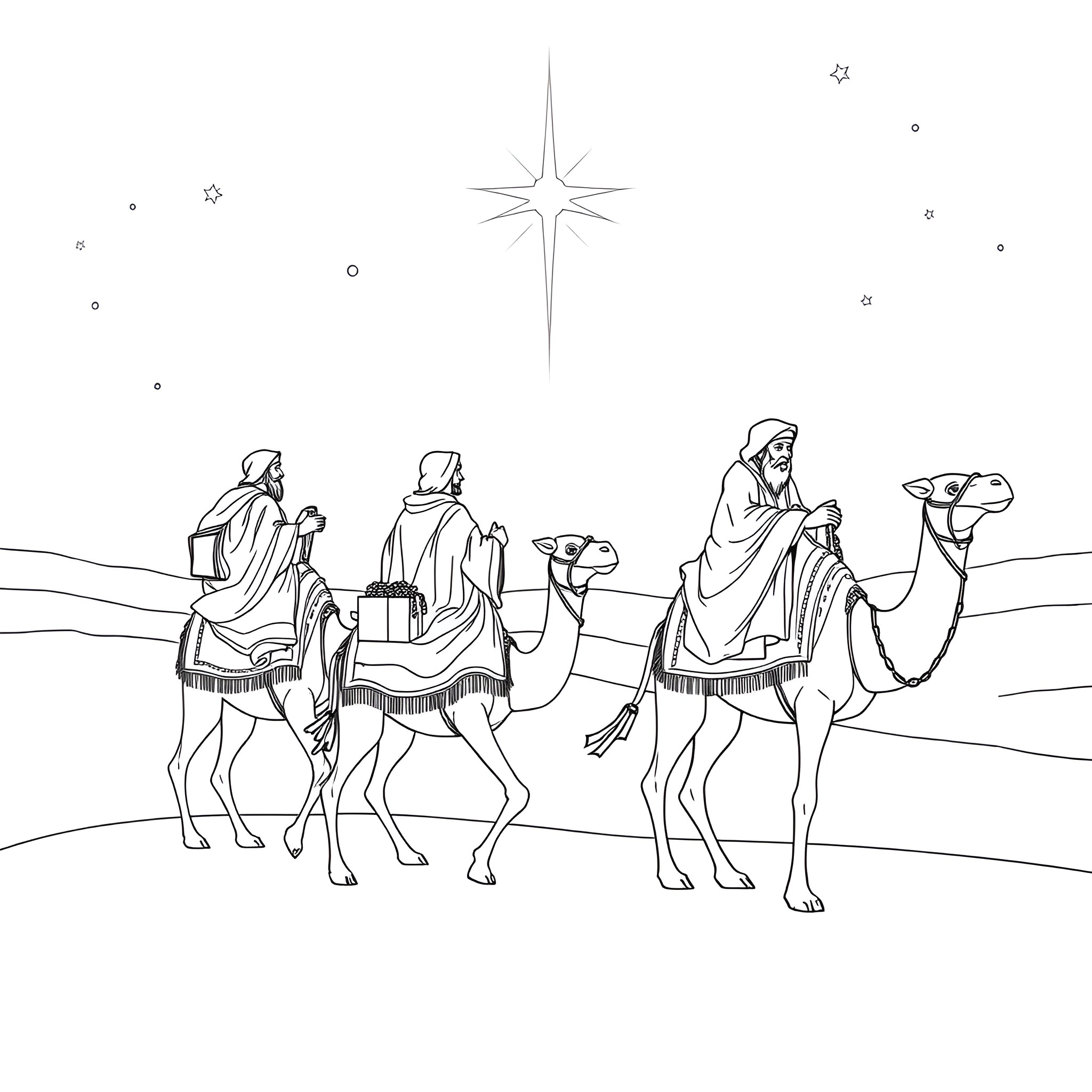 3 Best Wise Men Coloring Pages (Free Printable PDFs)