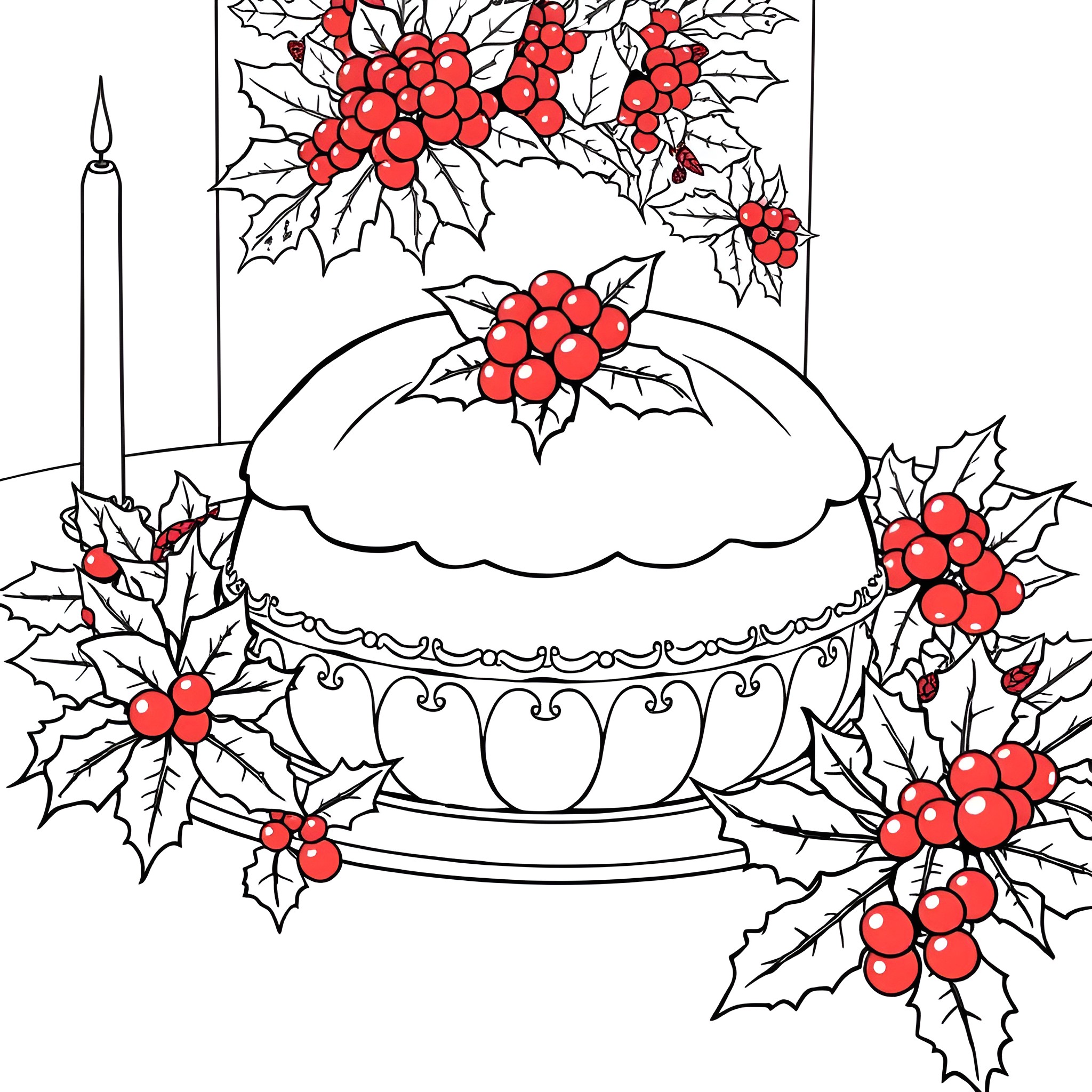 2 Best Christmas Pudding Coloring Pages (Free Printable PDFs)