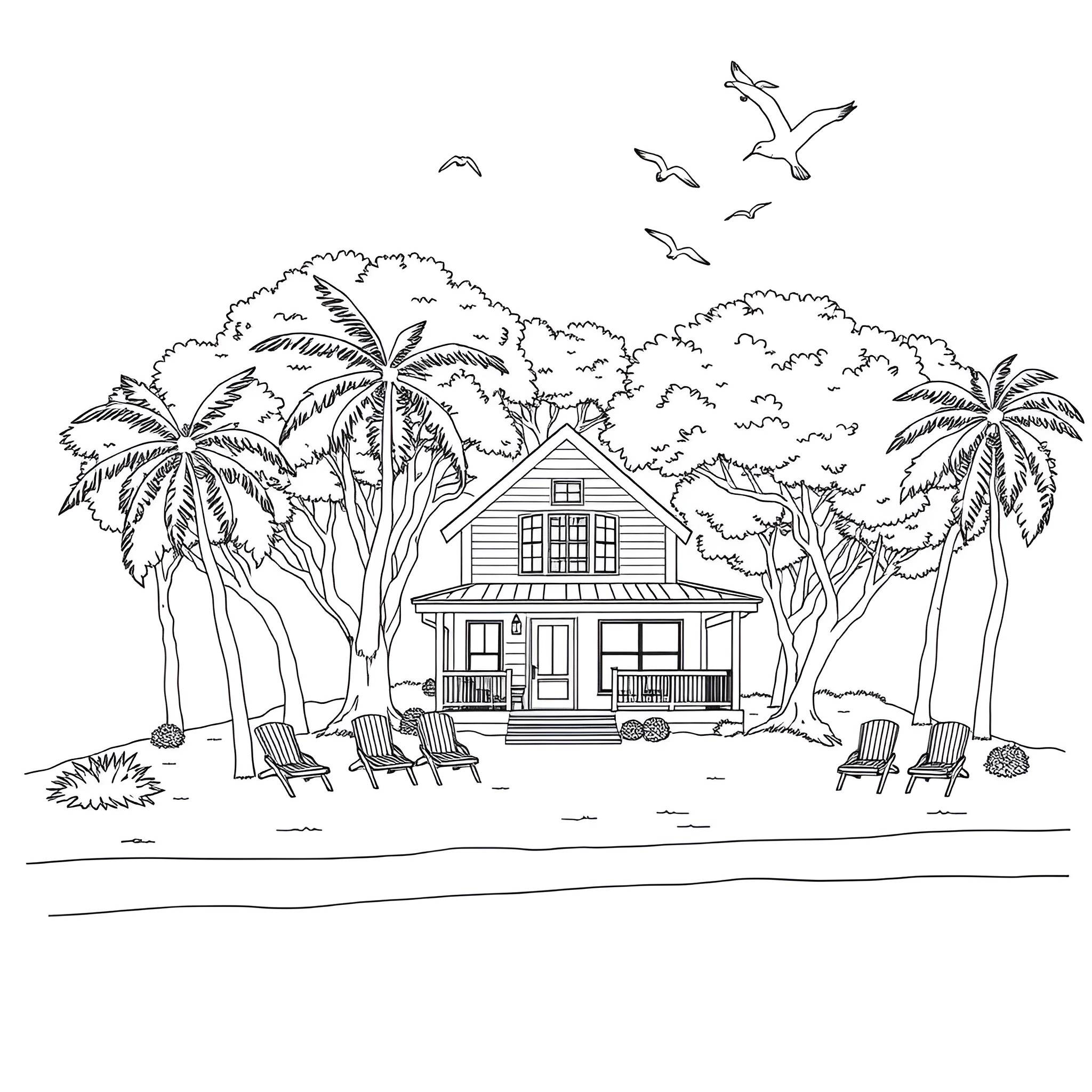 8 Best Beach House Coloring Pages (Free Printable PDFs)