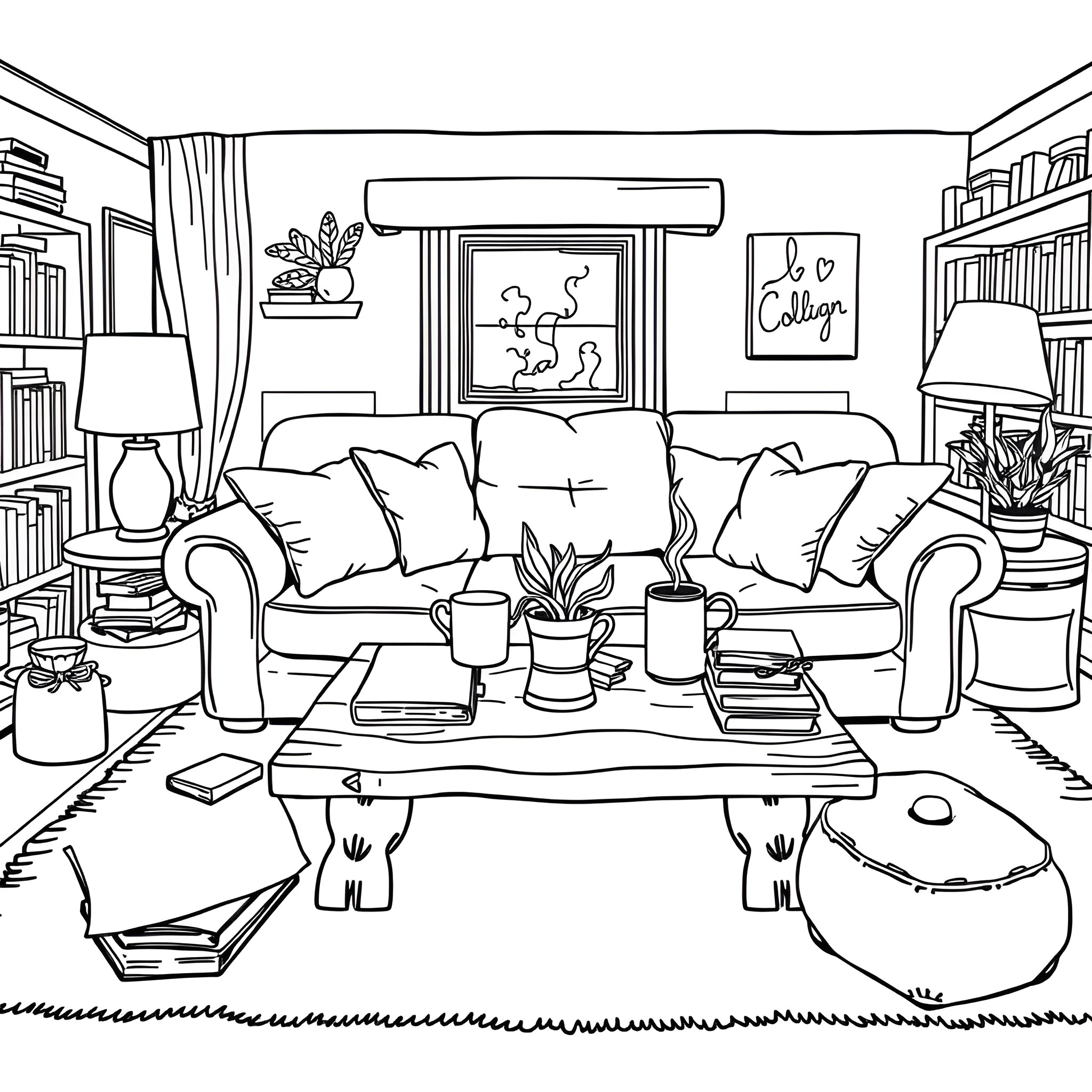 Best Living Room Coloring Pages (Free Printable PDF)
