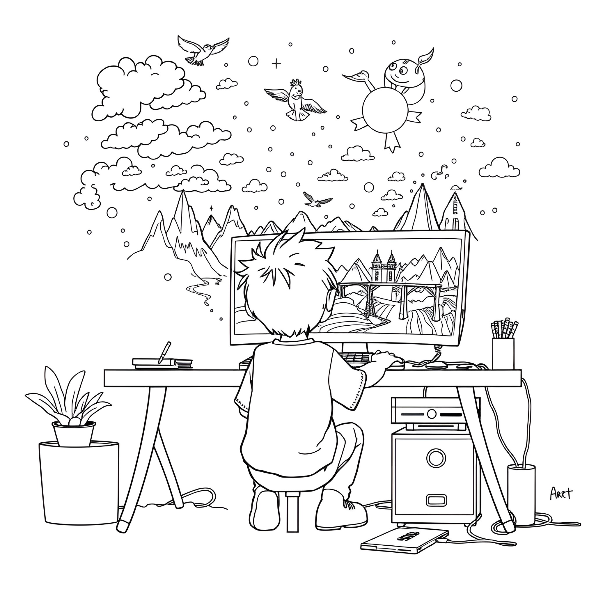 Best Computer Boy Coloring Pages (Free Printable PDF)