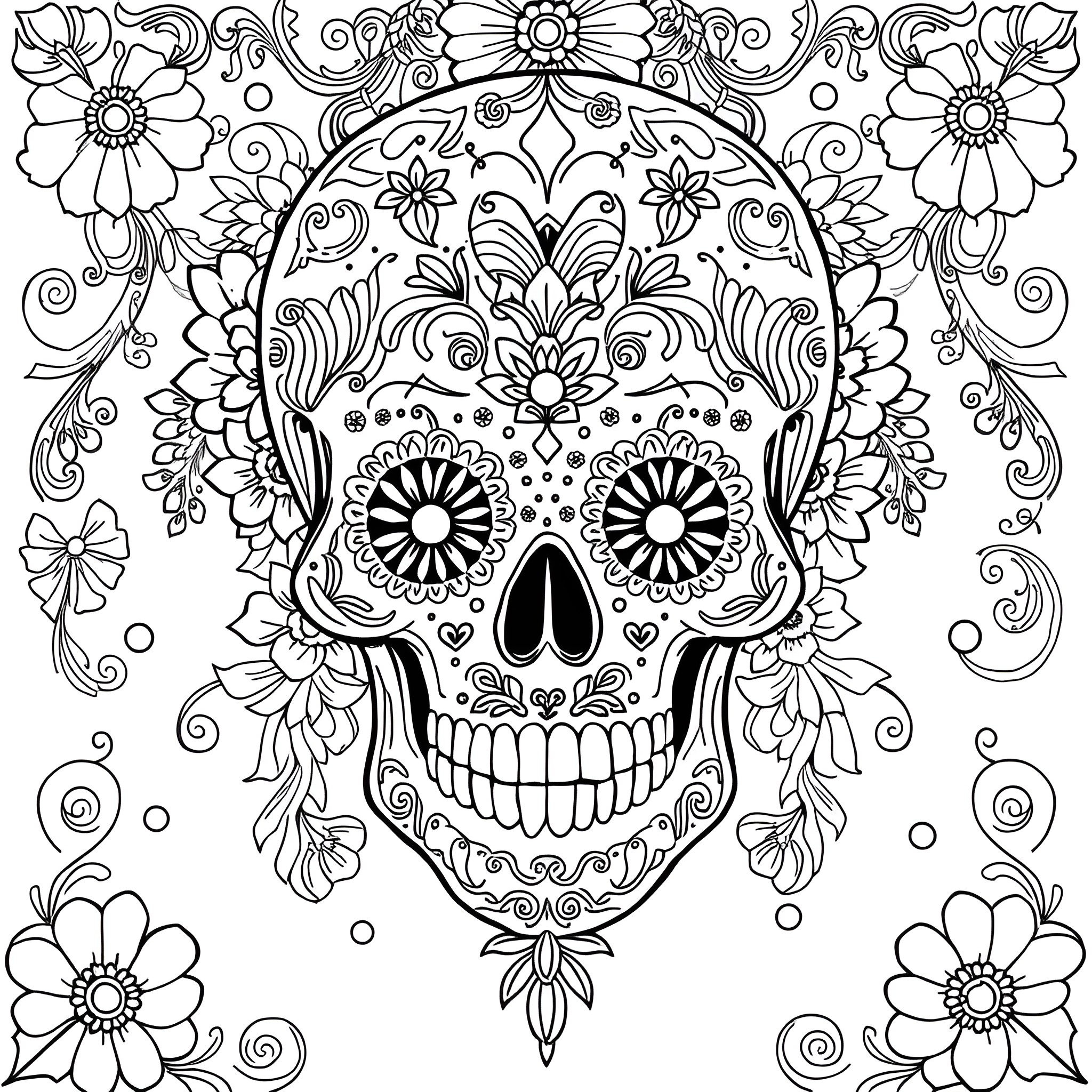 Best Sugar Skull Coloring Pages (Free Printable PDF)