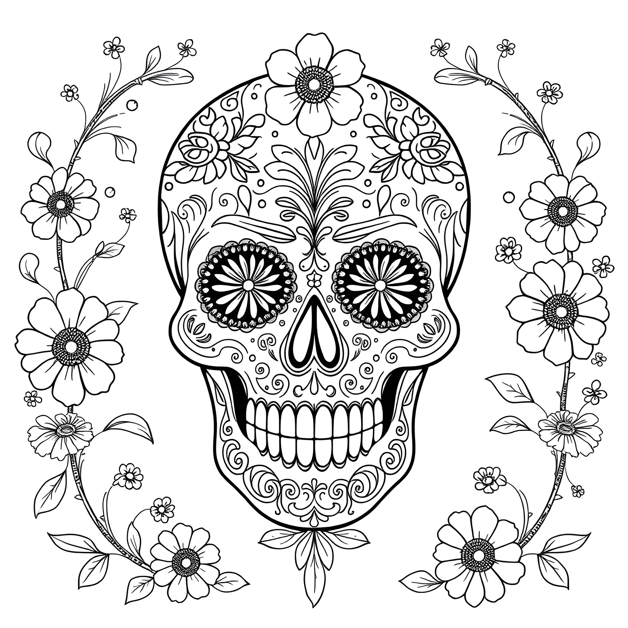 Best Sugar Skull Coloring Pages (Free Printable PDF)