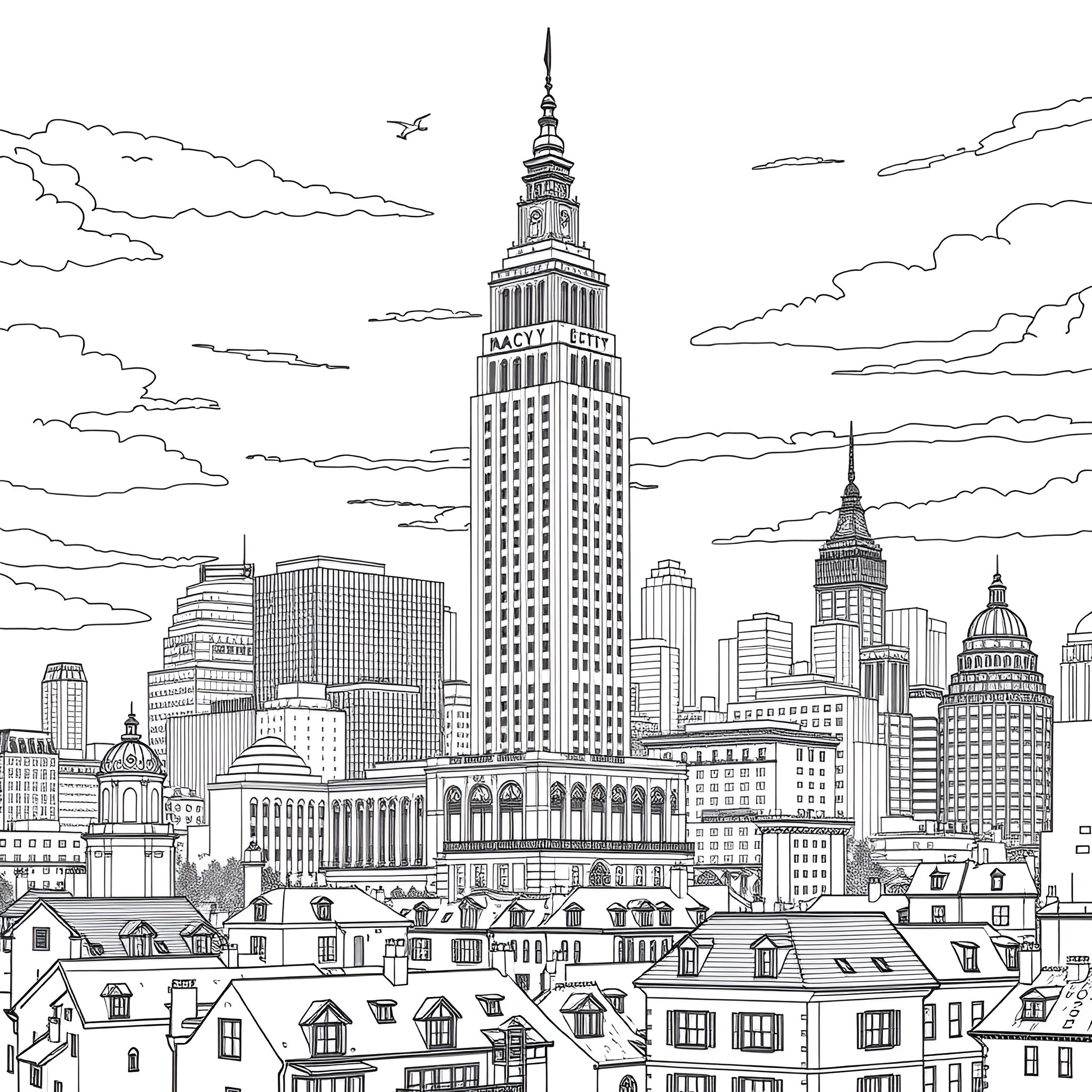 3 Best City Skyline Coloring Pages (Free Printable PDFs)