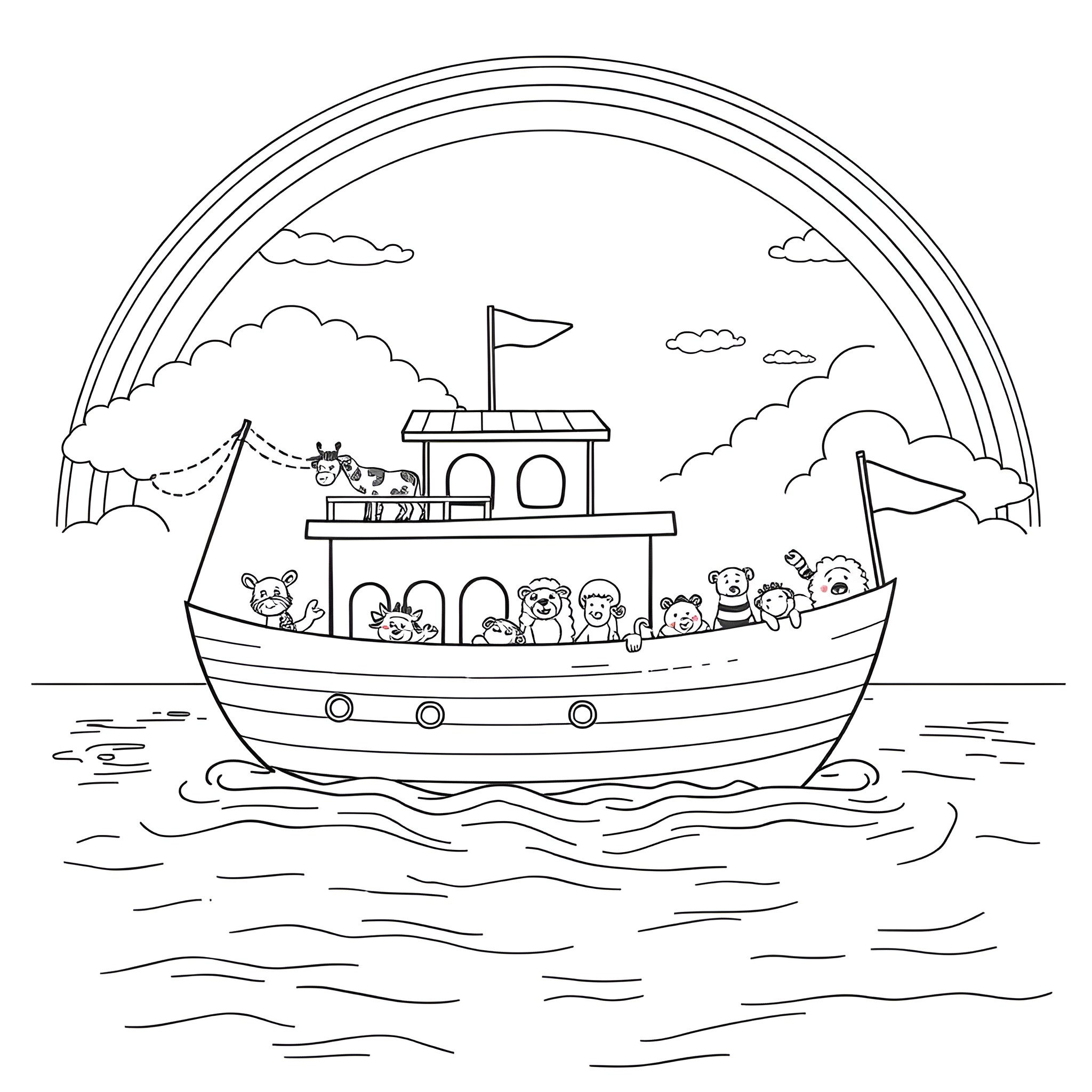 50 Best Noah's Ark Coloring Pages (Free Printable PDFs)