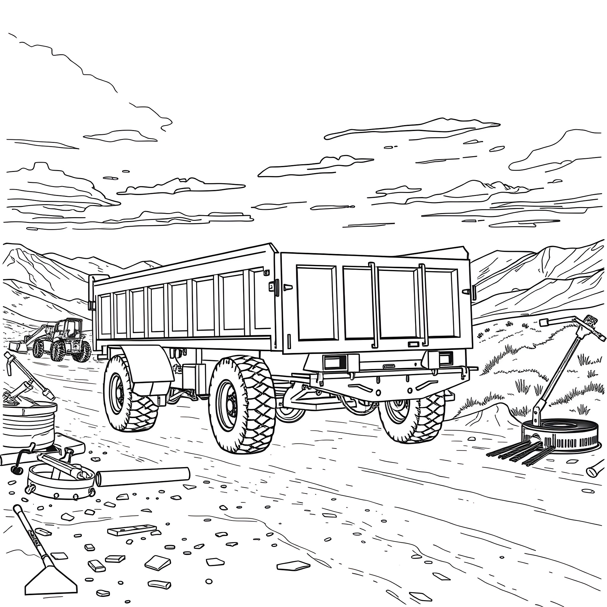 Best Utility Dump Trailer Coloring Pages (Free Printable PDF)