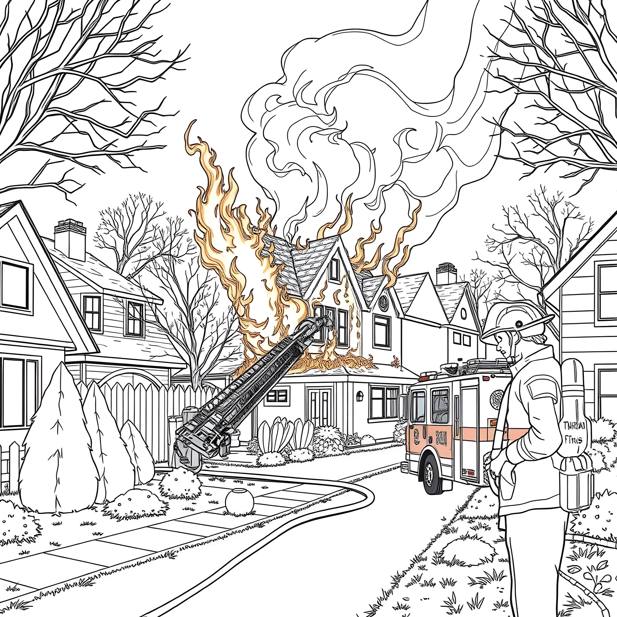1 Best House Fire Coloring Pages (Free Printable PDFs)