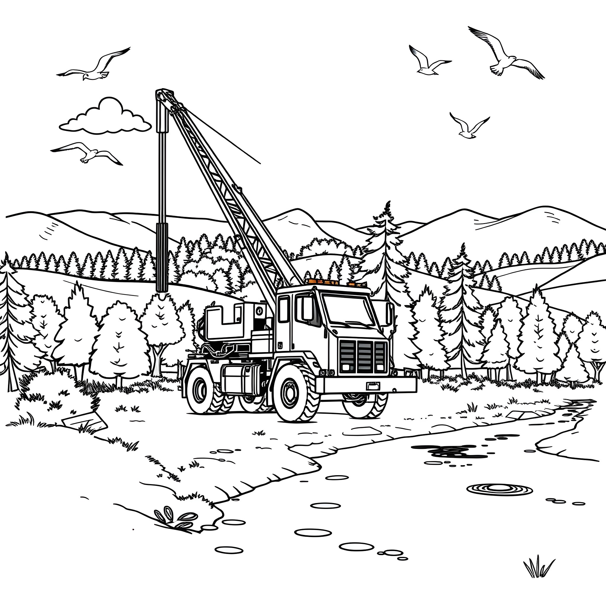 Best Crane Truck Coloring Pages (Free Printable PDF)