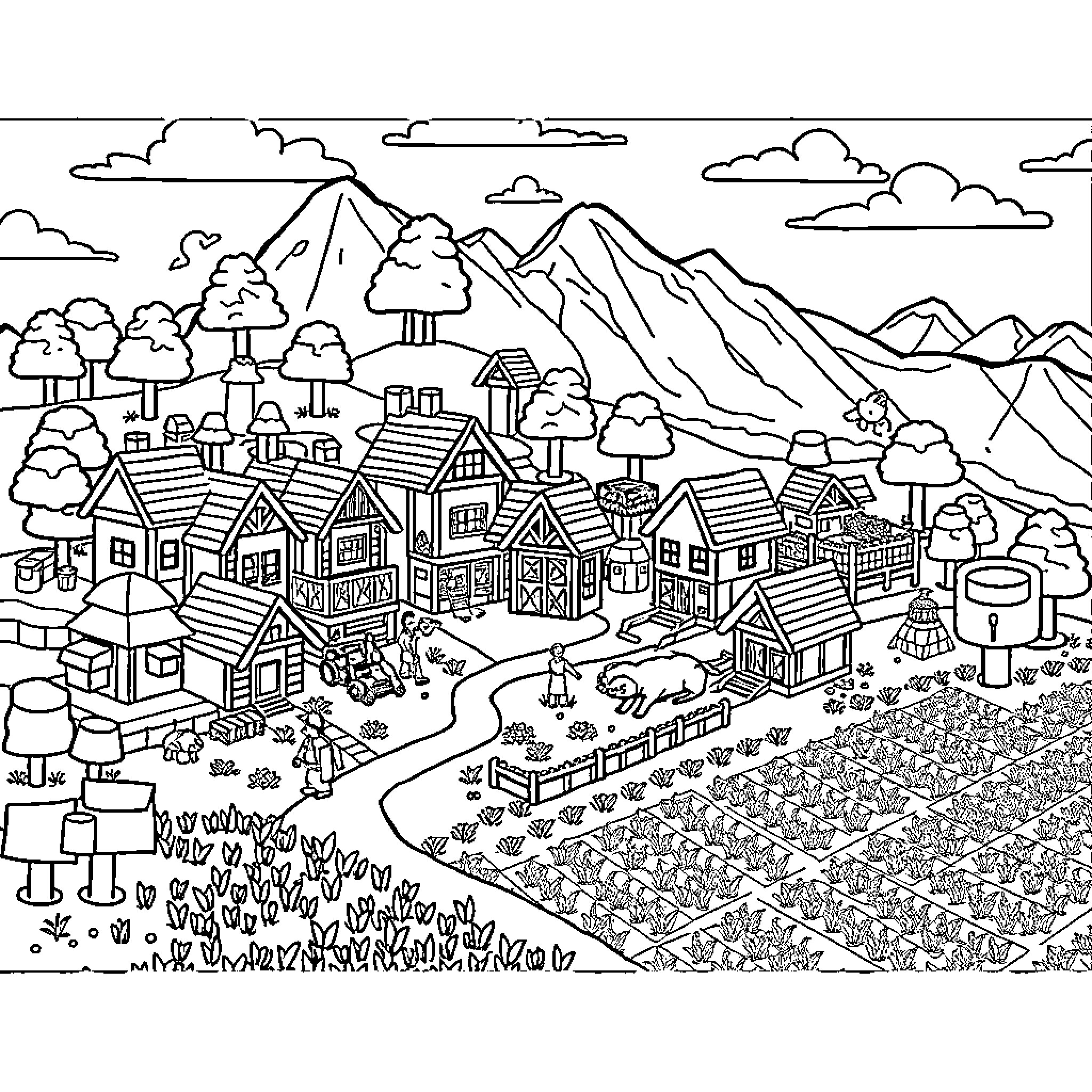 Best Village Coloring Pages (Free Printable PDF)