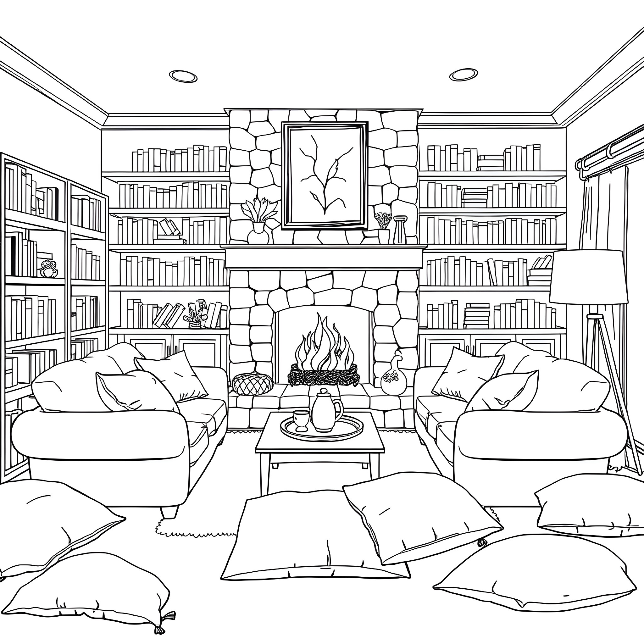 Best Living Room Coloring Pages (Free Printable PDF)