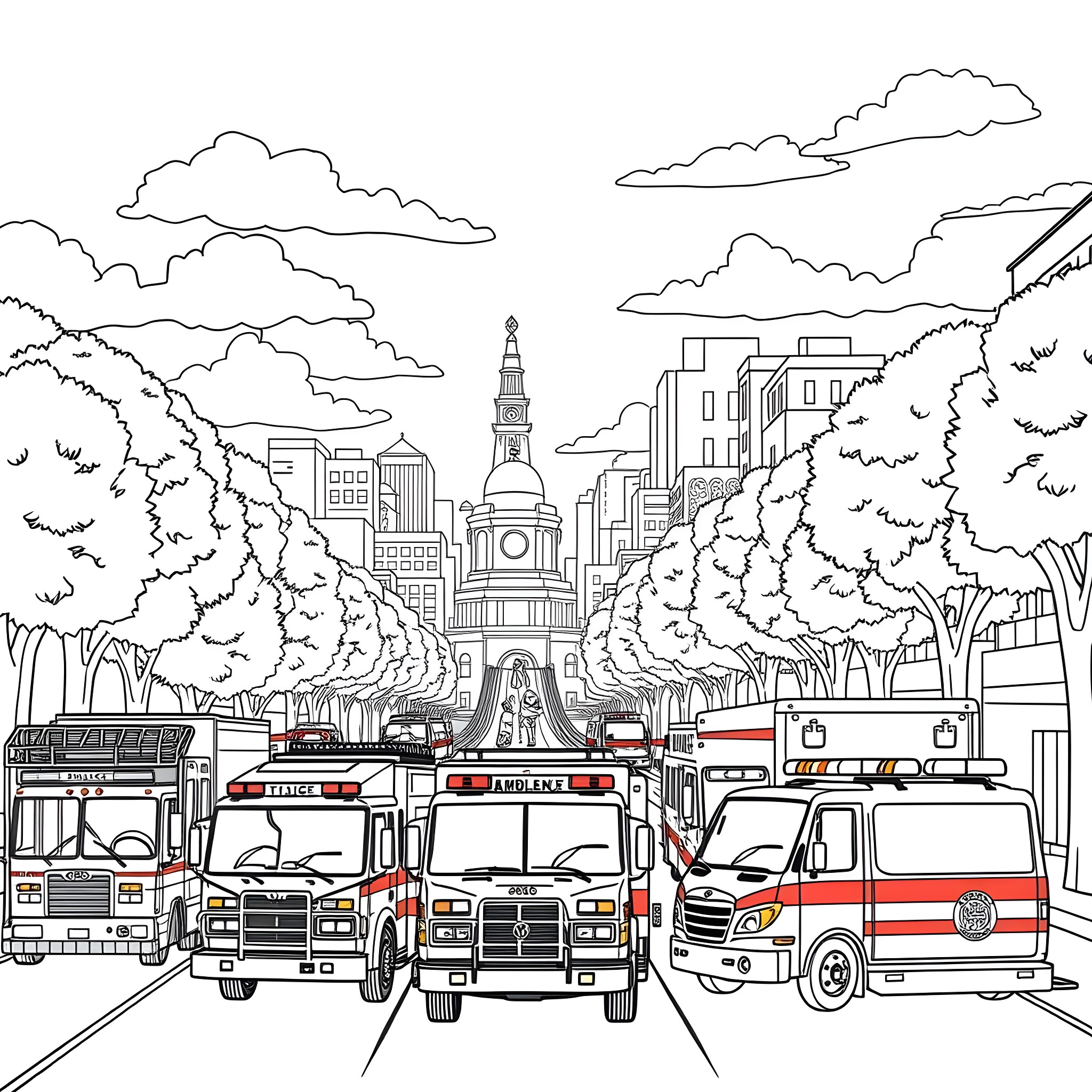 Best Emergency Vehicle Coloring Pages (Free Printable PDF)