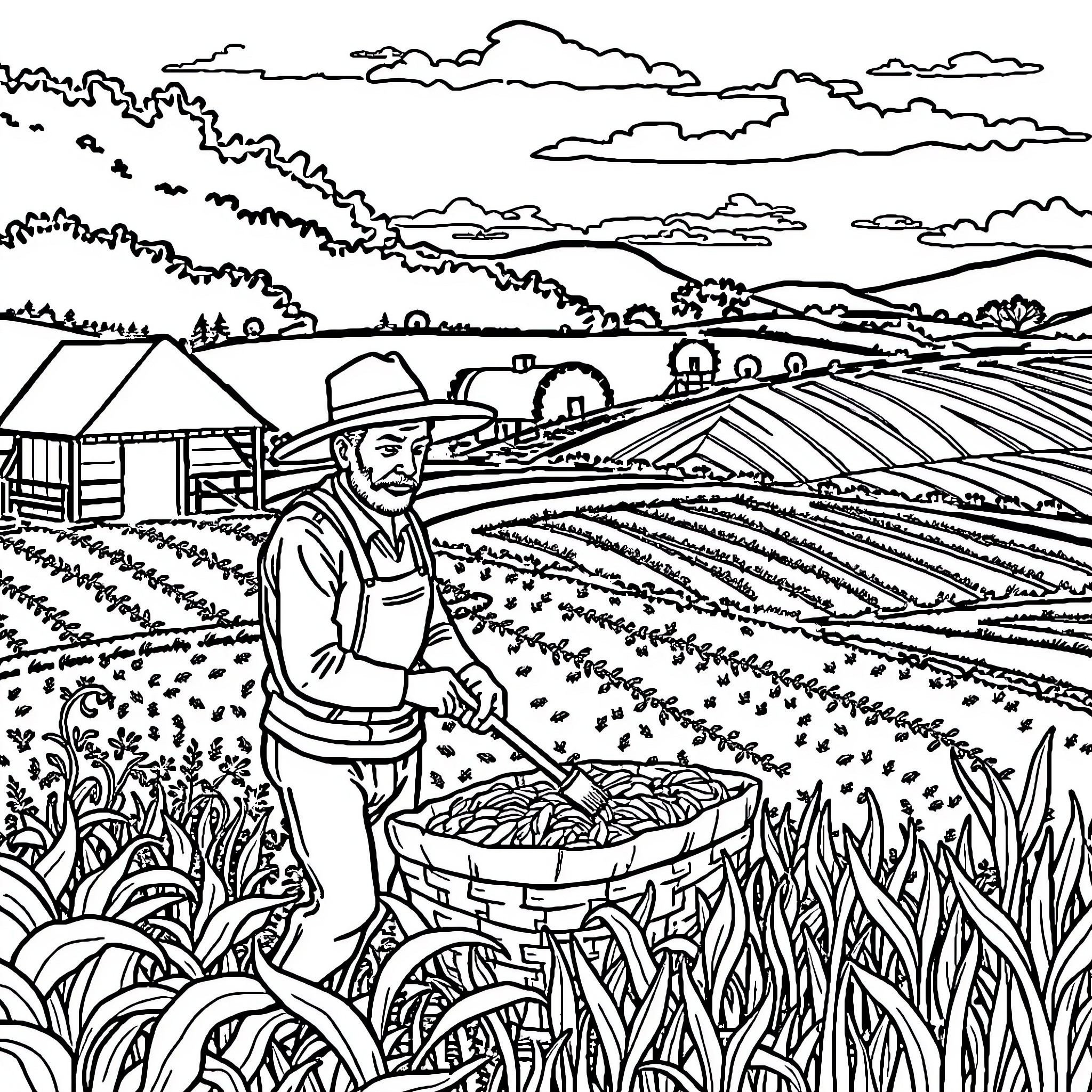 Best Farmer Coloring Pages (Free Printable PDF)