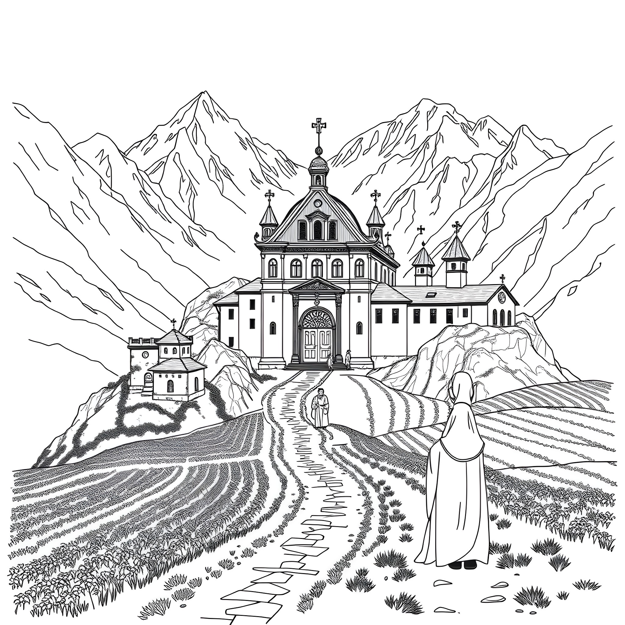 Best Monastery Coloring Pages (Free Printable PDF)
