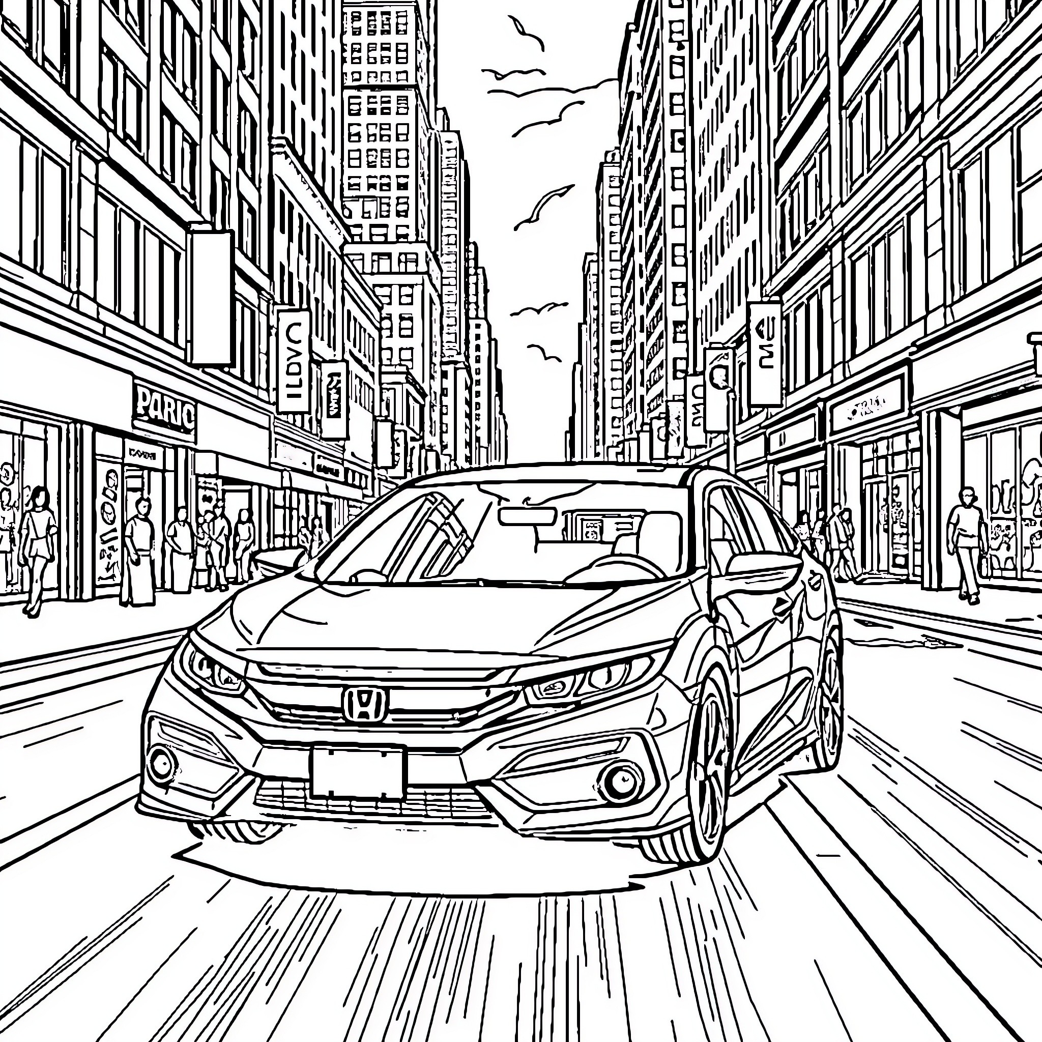 Best Honda Civic Coloring Pages (Free Printable PDF)