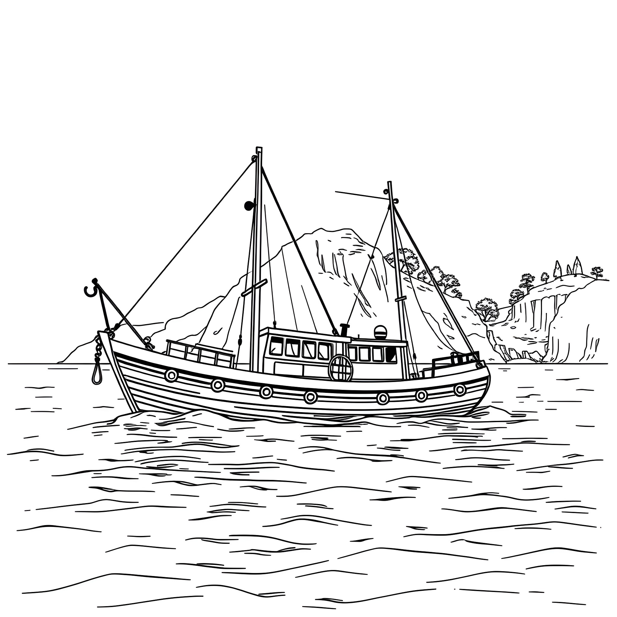 Best Fishing Ship Coloring Pages (Free Printable PDF)