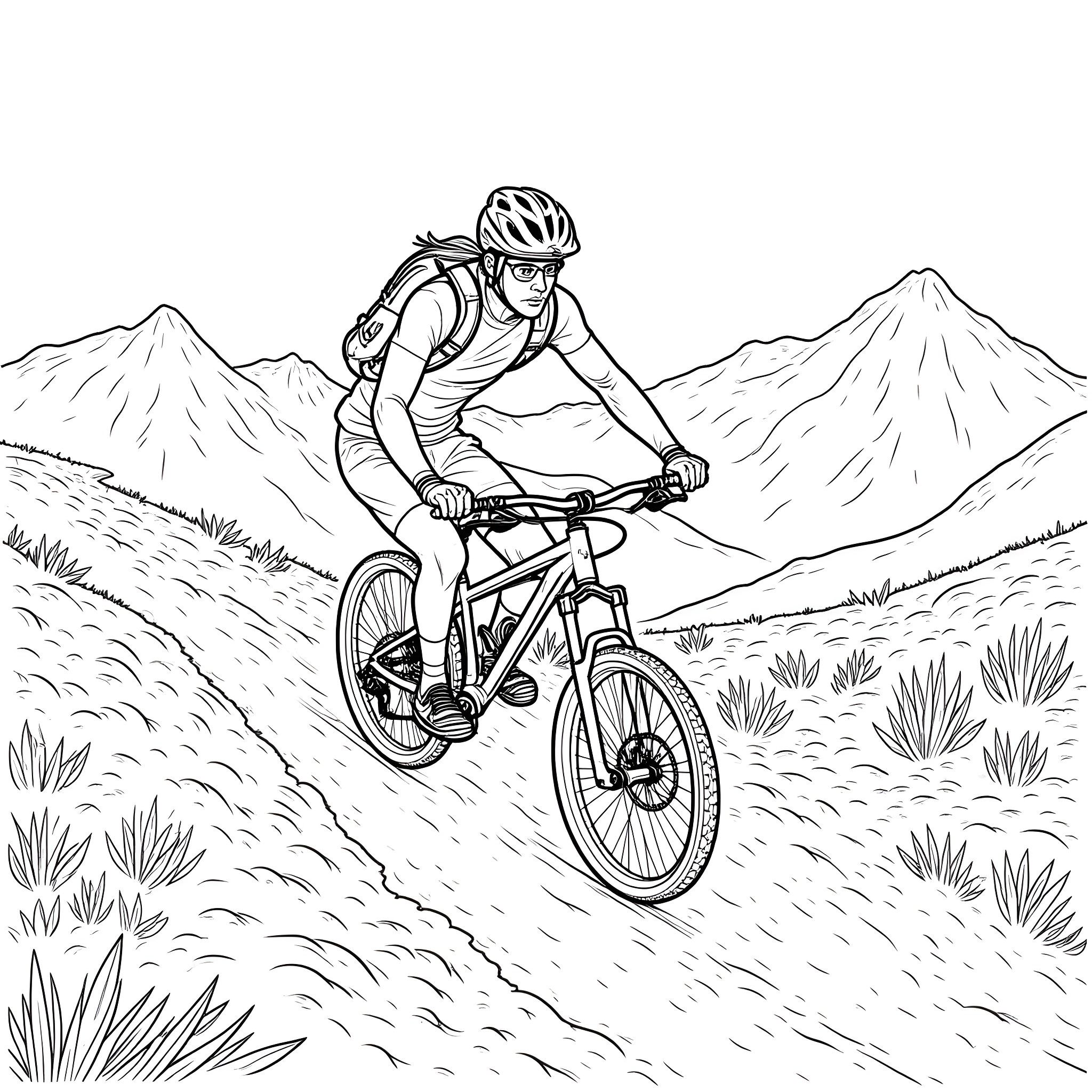 1 Best Mountain Biking Coloring Pages (Free Printable PDFs)