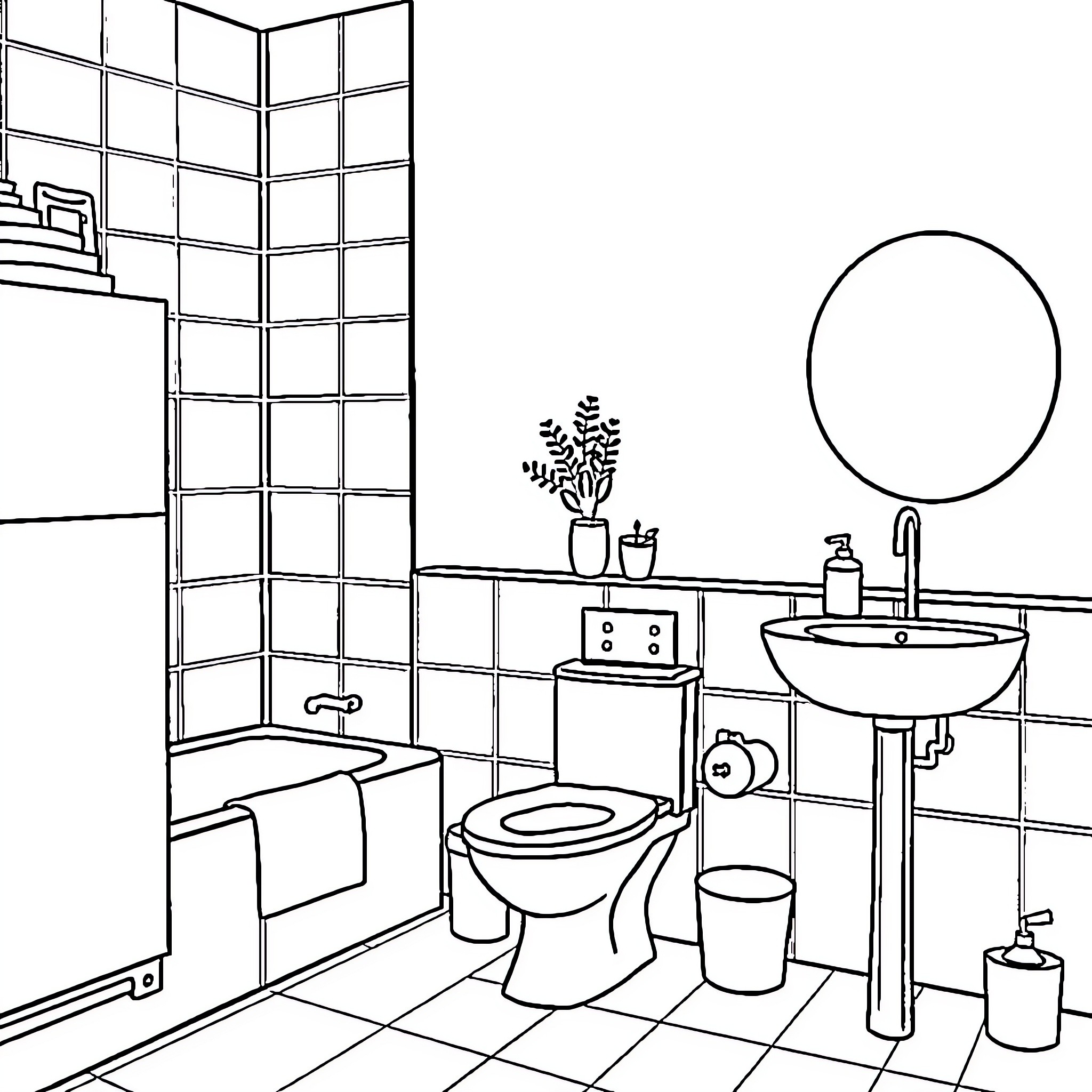 Best Bathroom Coloring Pages (Free Printable PDF)