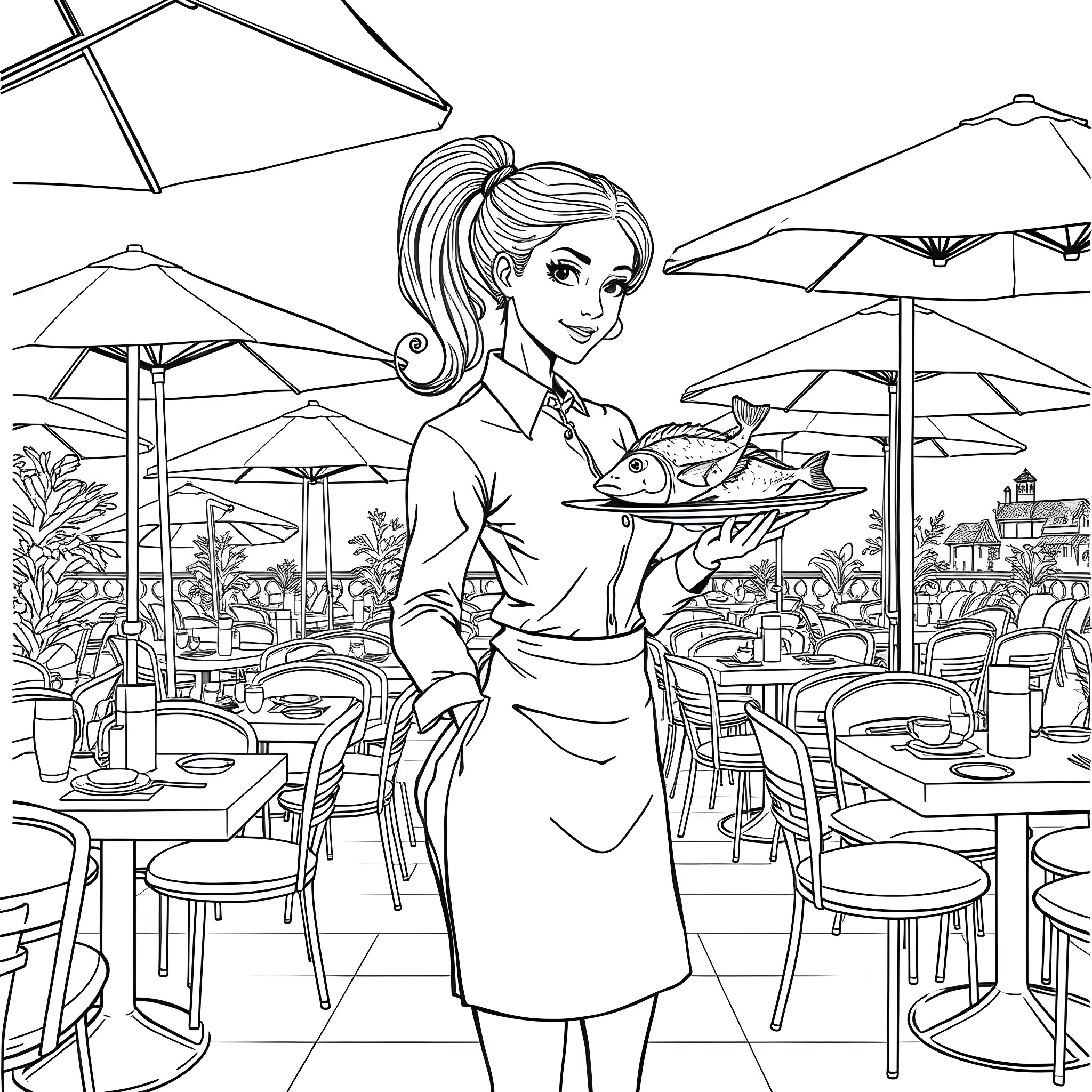 Best Waitress Coloring Pages (Free Printable PDF)